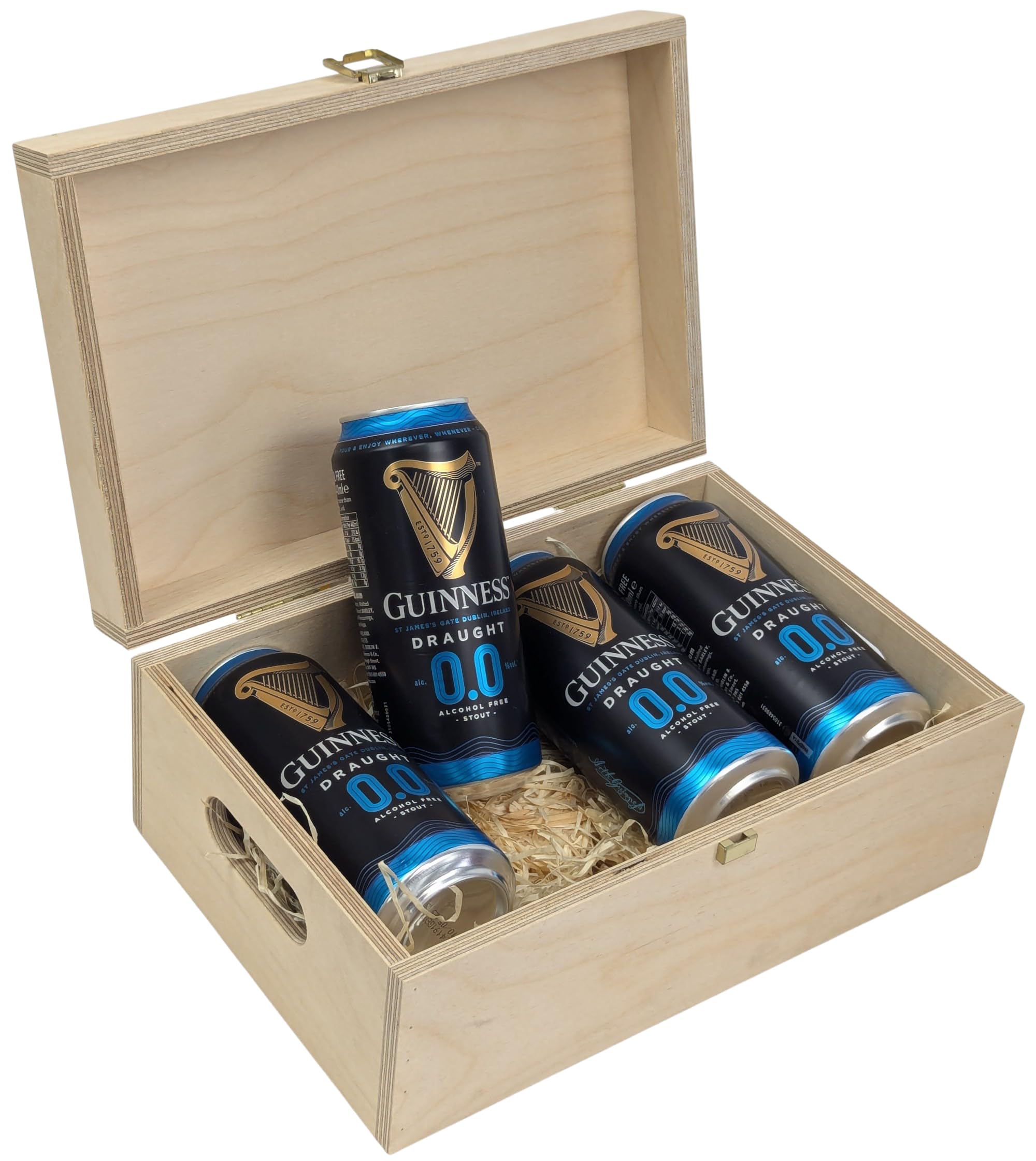 Alcohol Free | Guinness Zero | 0.0% ABV | Stout | 4 x 440ml in a Wooden ...