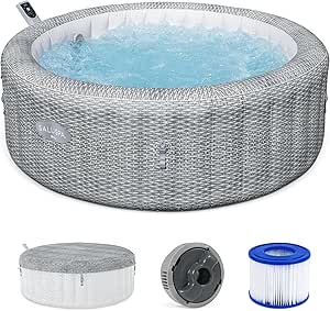 Amazon.com : Bestway SaluSpa Bali Smart AirJet Inflatable Hot Tub Round Portable 4 to 6 Person ...