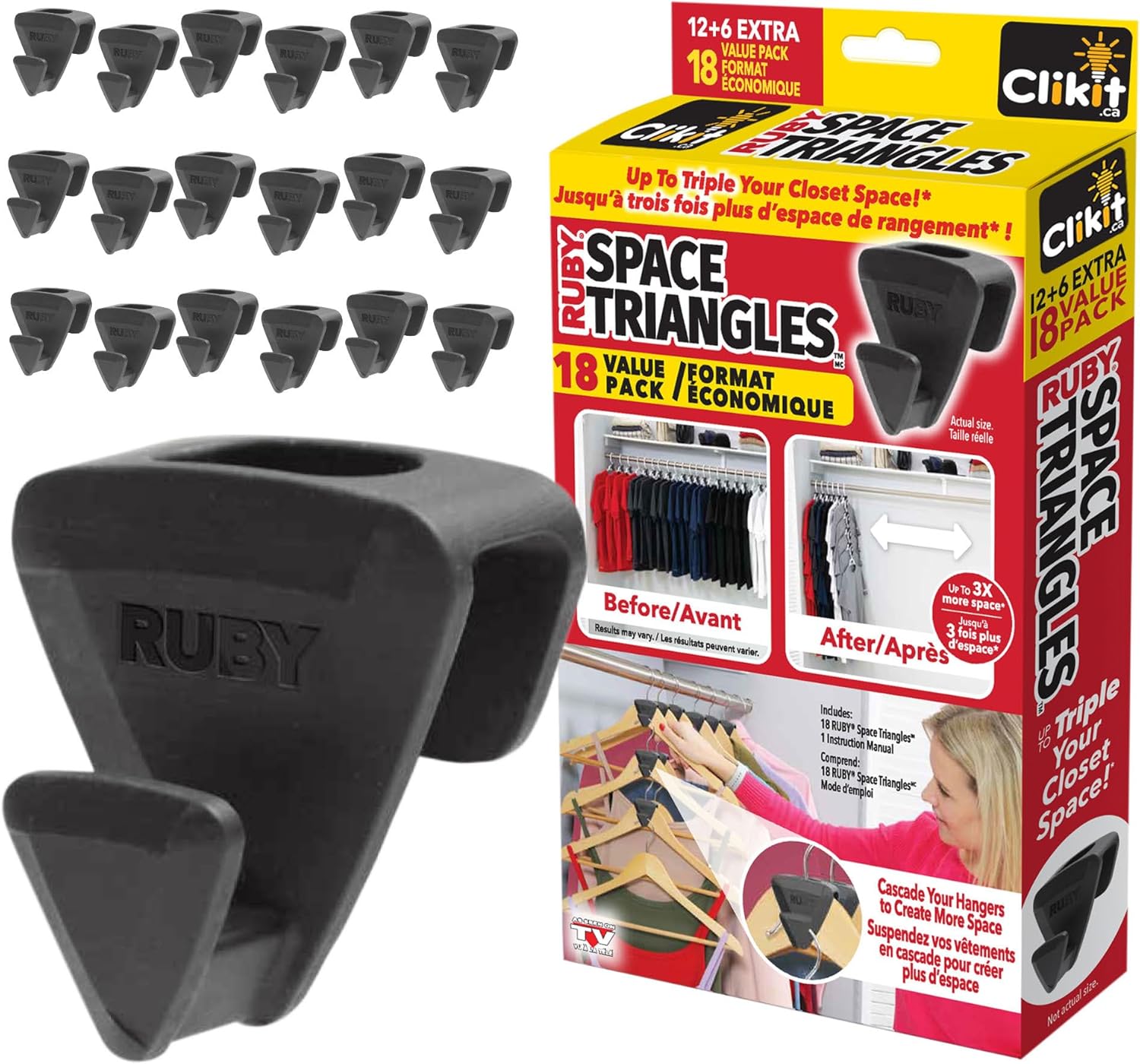 Original AS-SEEN-ON-TV Ruby Space Triangles, Ultra- Premium Hanger ...