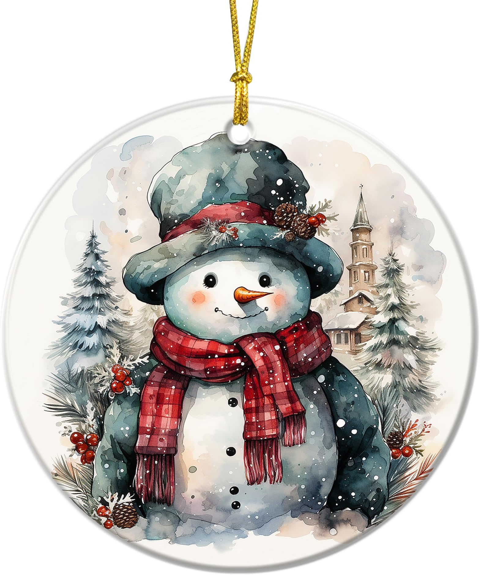 Amazon.com: The Bridge Collection Blue & Silver Snowman Ornament ...