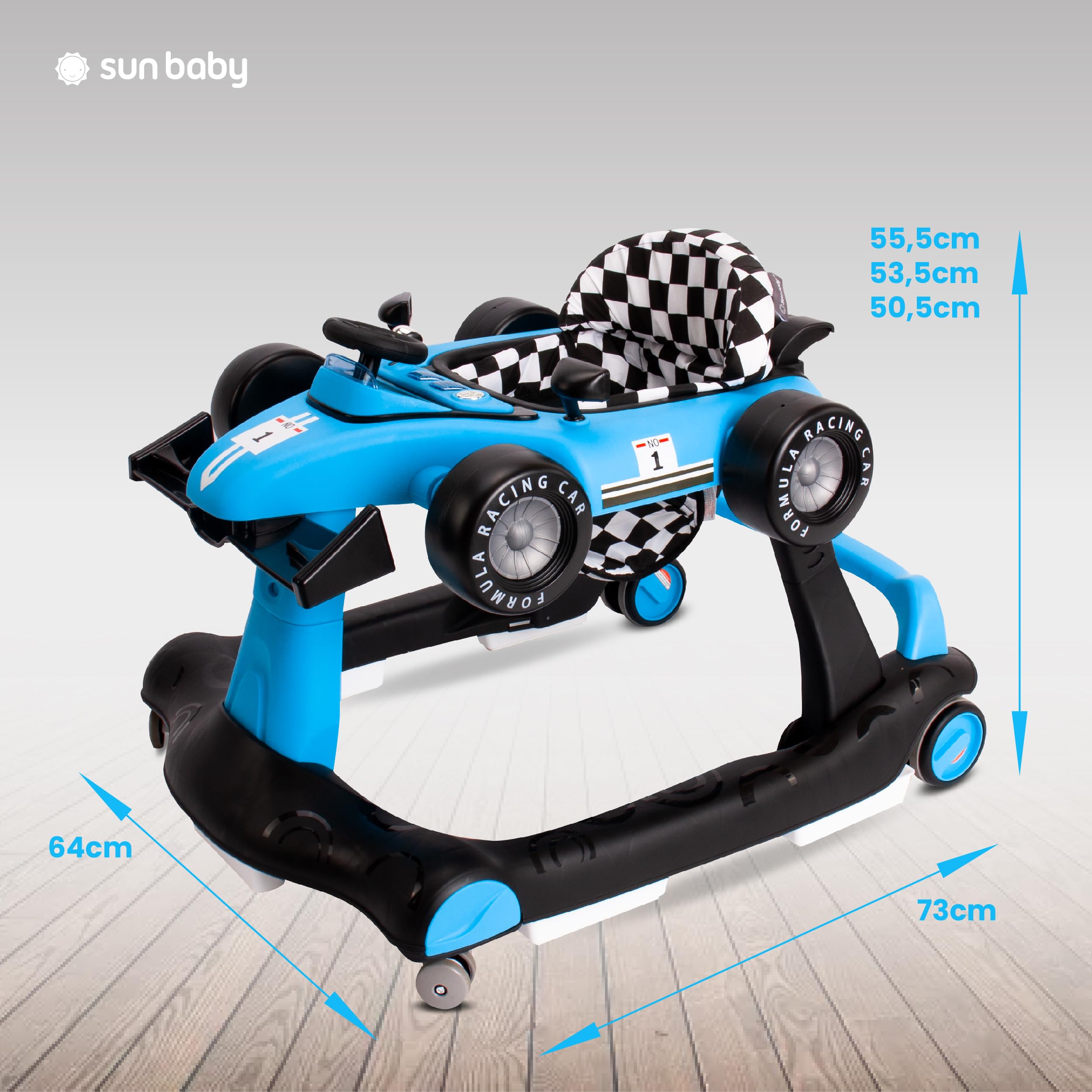 Race Car Baby Walker VEVOR 4 In 1 Baby Walker, Foldable Baby Activity