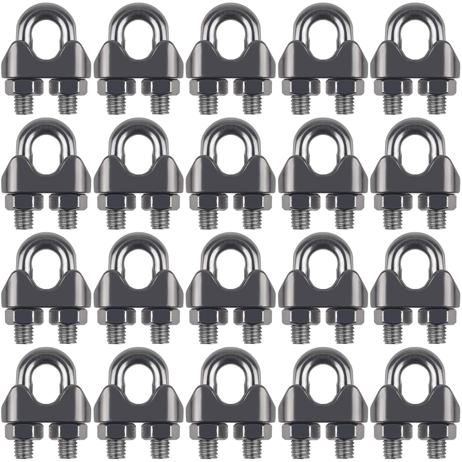 Snapklik.com : 20 Pieces 1/4 Inch M6 Stainless Steel Wire Rope Cable ...