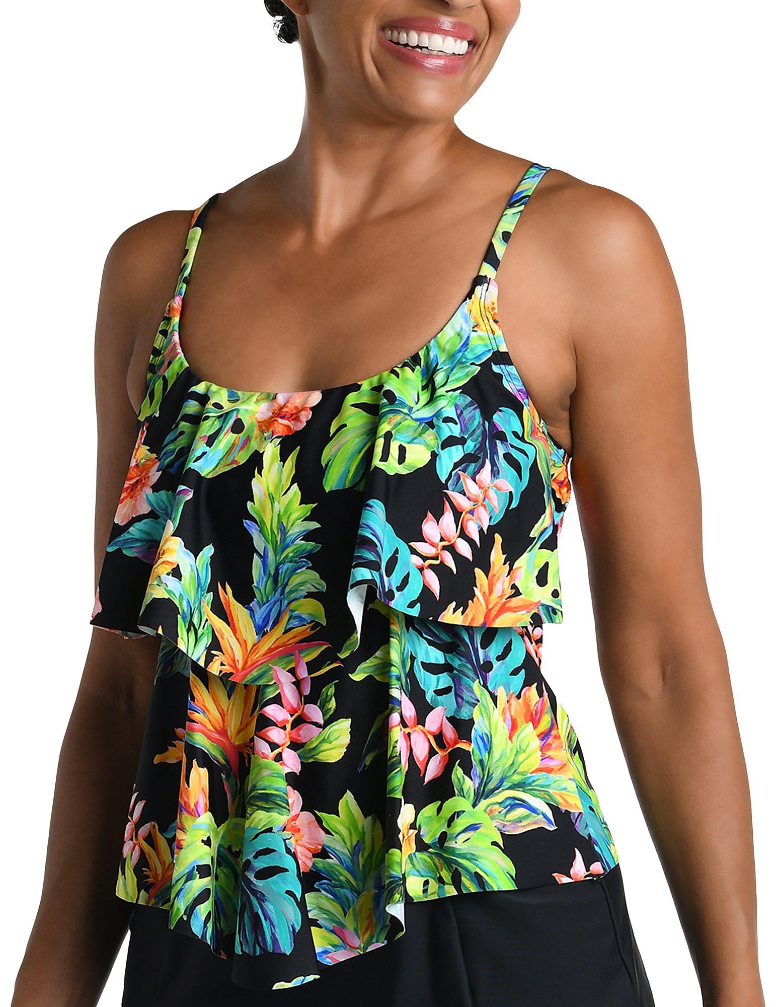 Snapklik.com : Maxine Of Hollywood Womens Standard 2-Tiered Ruffle ...