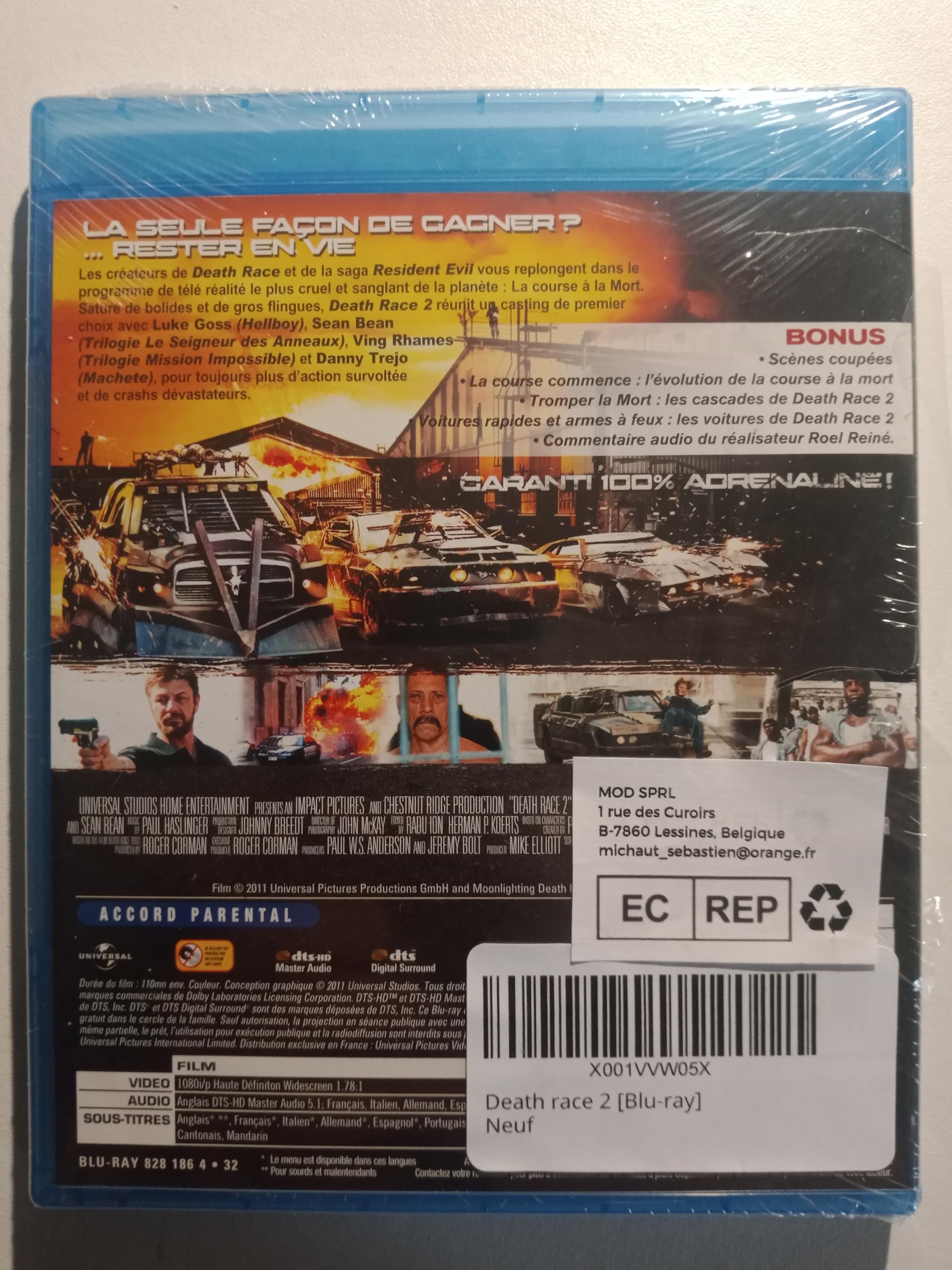 Amazon.com: Death Race 2 [ Blu-Ray, Reg.A/B/C Import - France ] : Sean ...