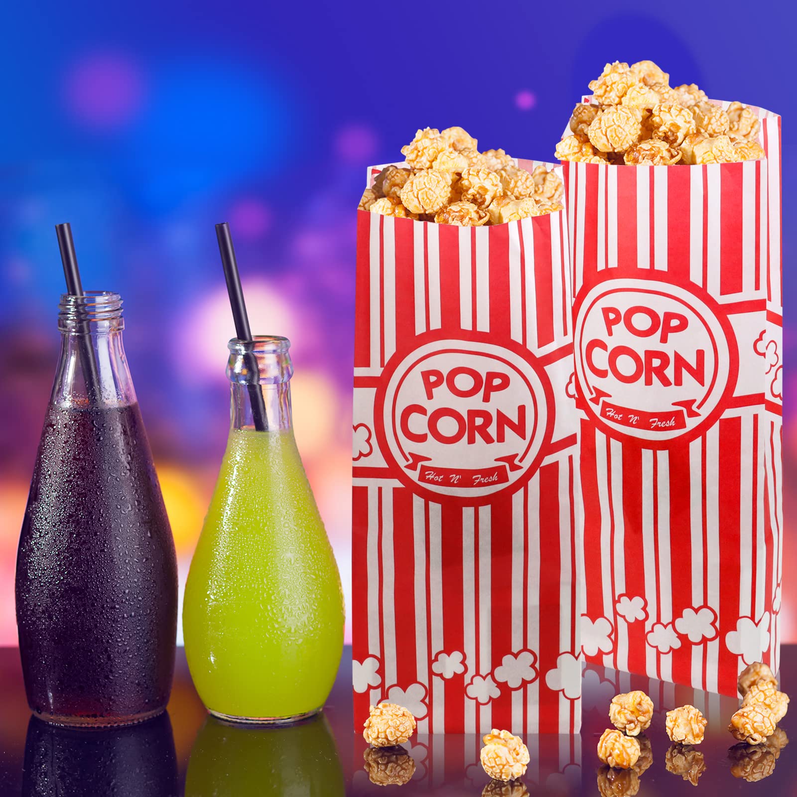 Snapklik.com : 200 Pieces Popcorn Bags 2 Oz Disposable Paper Popcorn ...