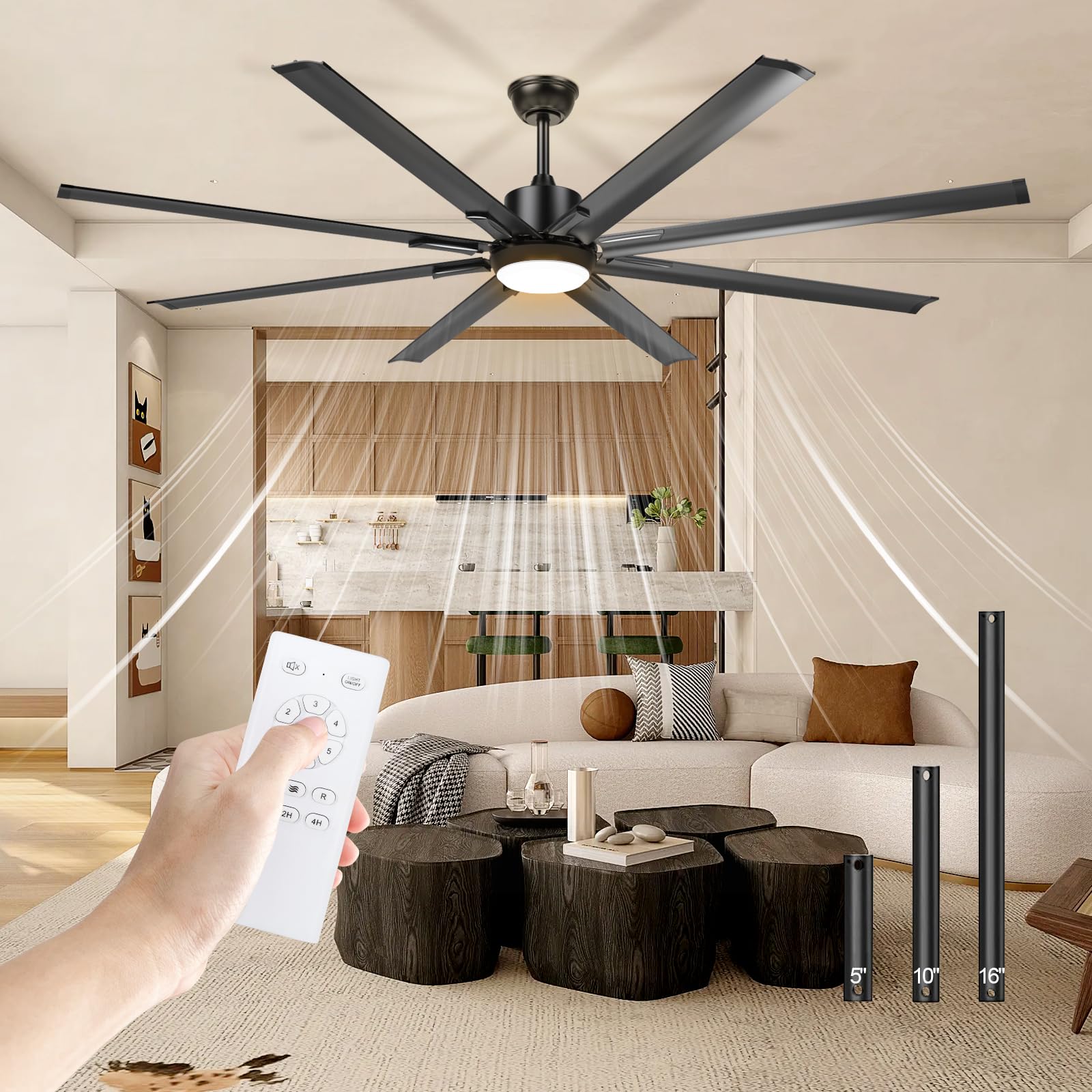 Snapklik.com : Hisummer 72 Inch Large Industrial Ceiling Fan