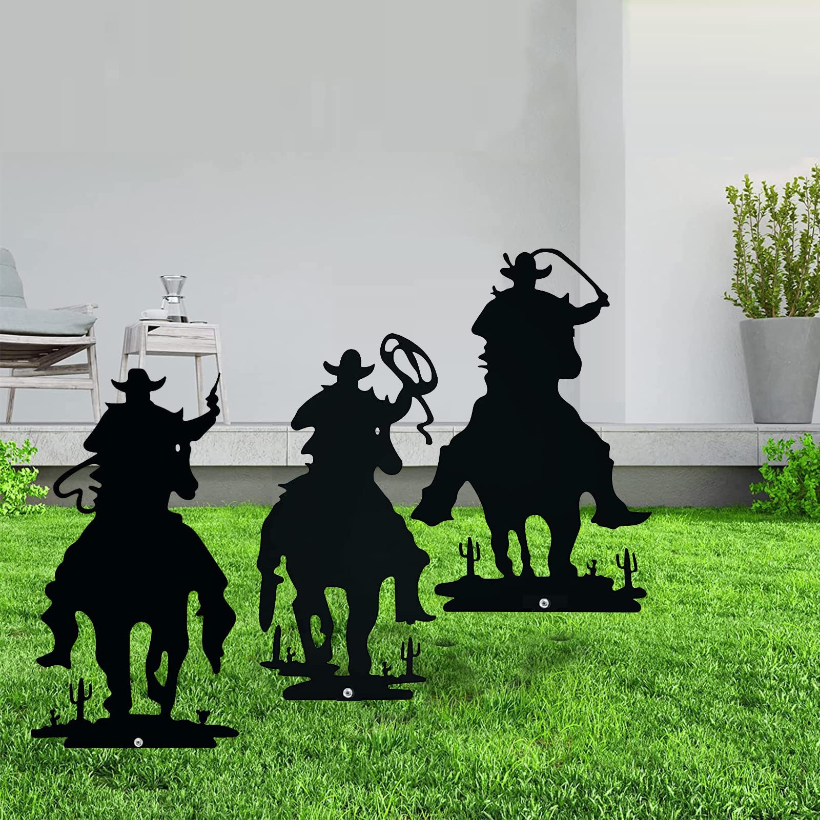 Cowboy Silhouette Yard Decoration