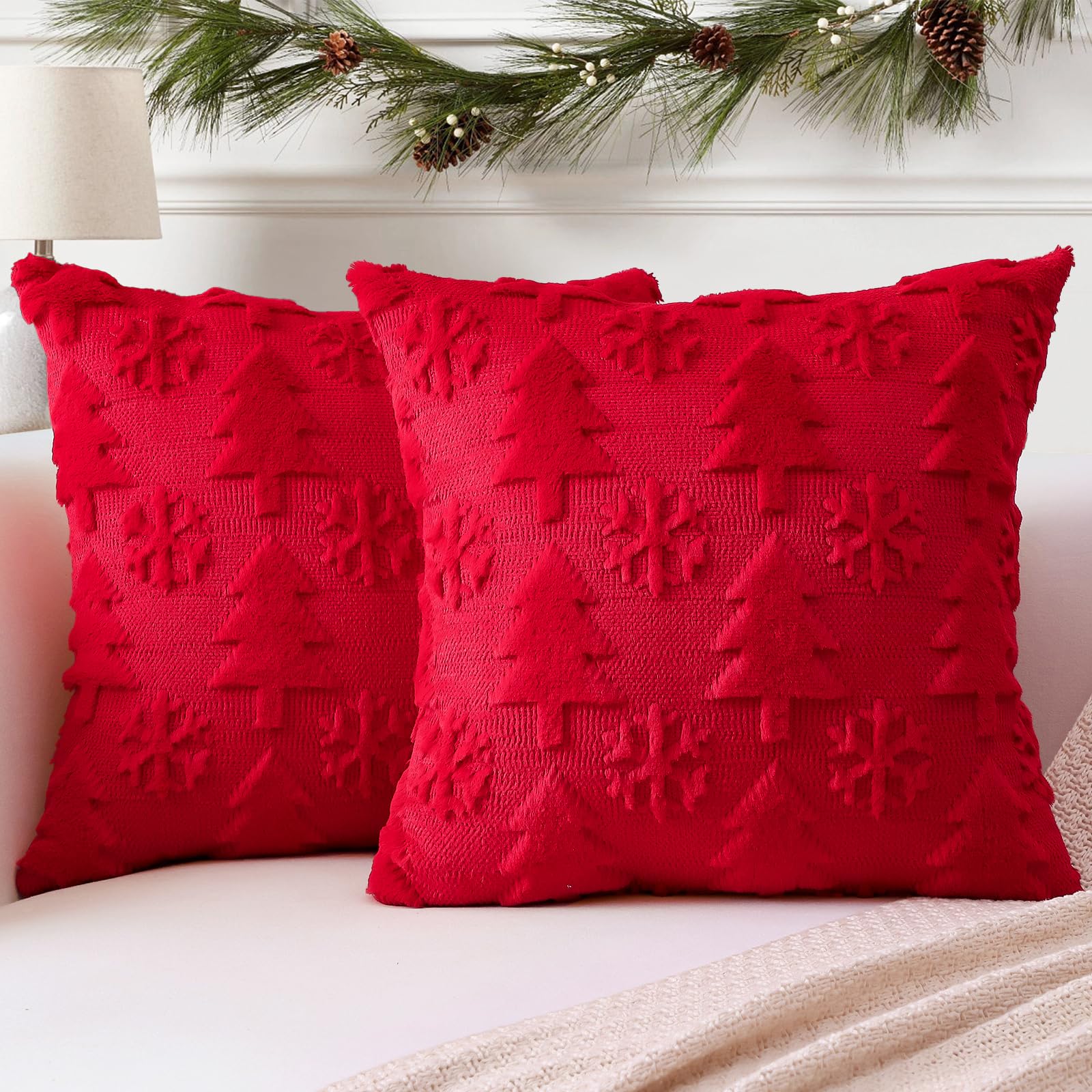Amazon.com: OTOSTAR Set of 2 Xmas Soft Plush Short Wool Velvet ...