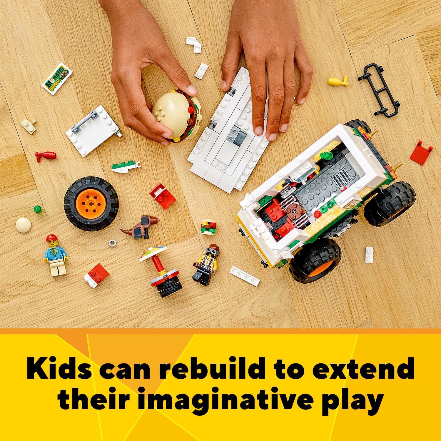 LEGO 31104 Creator 3in1 Monster Burger Truck Toy - Off Roader - Tractor ...