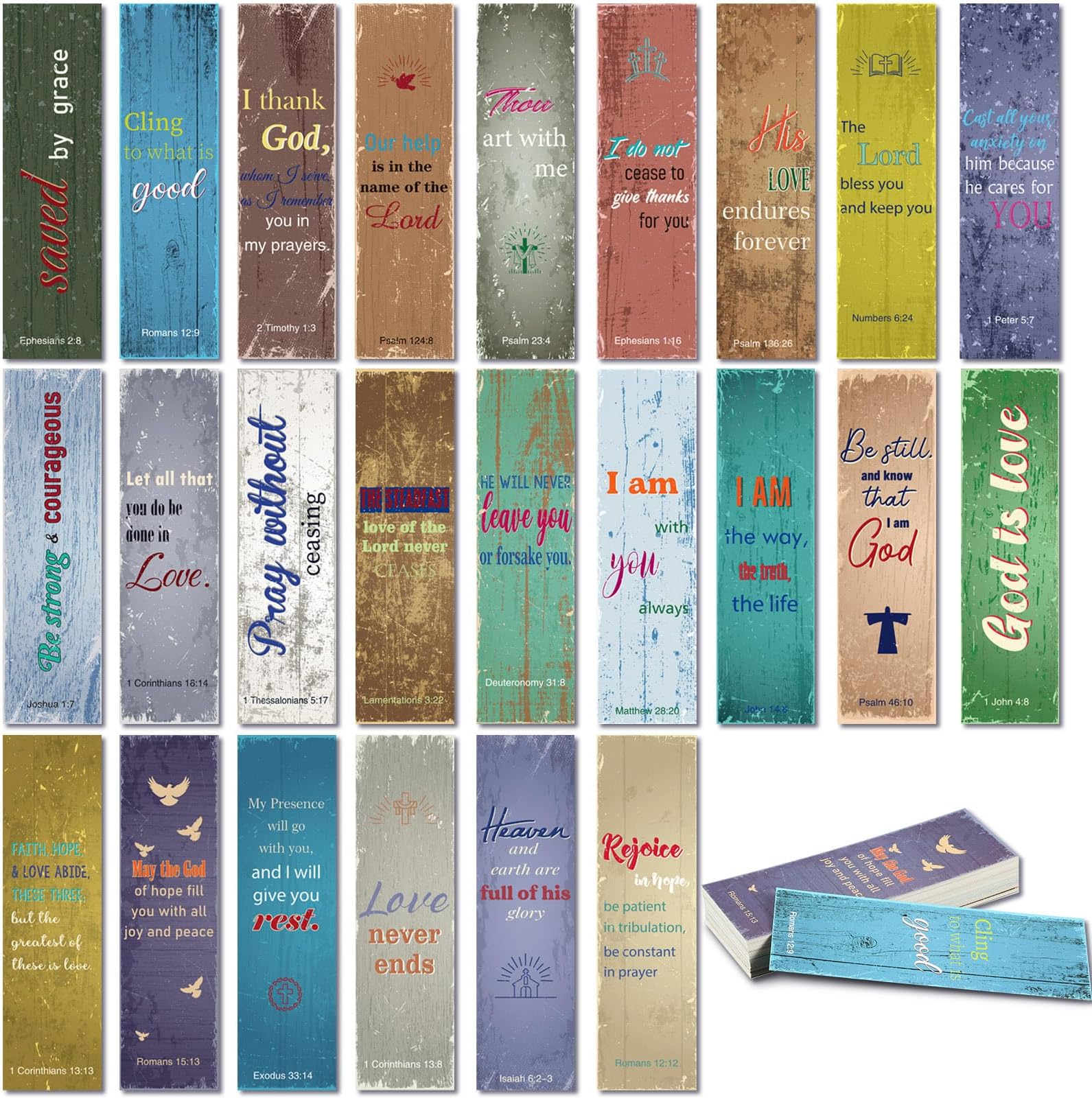Amazon.com: BBTO 72 Pcs Christian Scripture Bookmarks Bible Verse ...