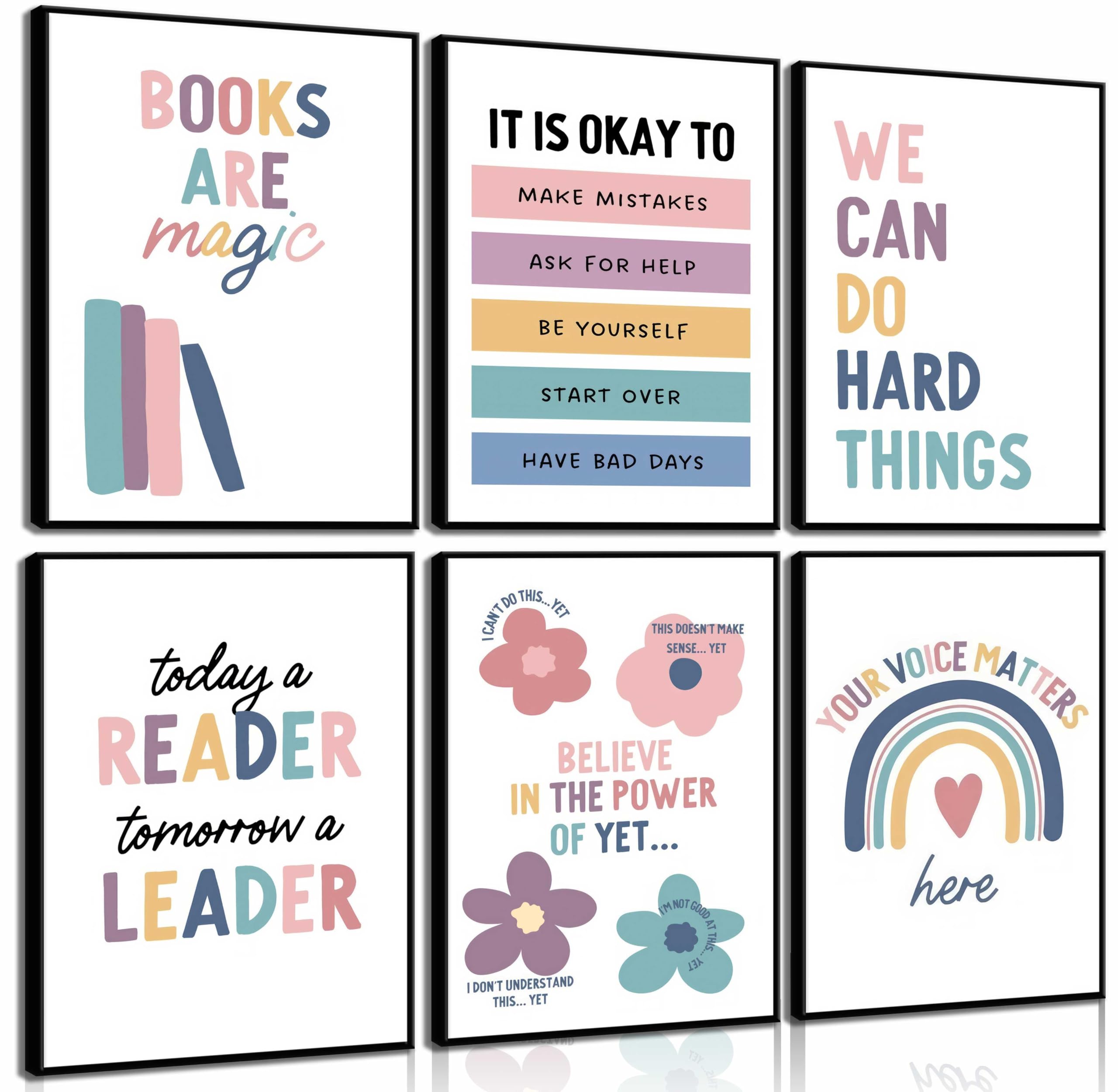 Amazon.com: 6Pcs Kid Affirmation Wall Art Positive Quotes Posters ...