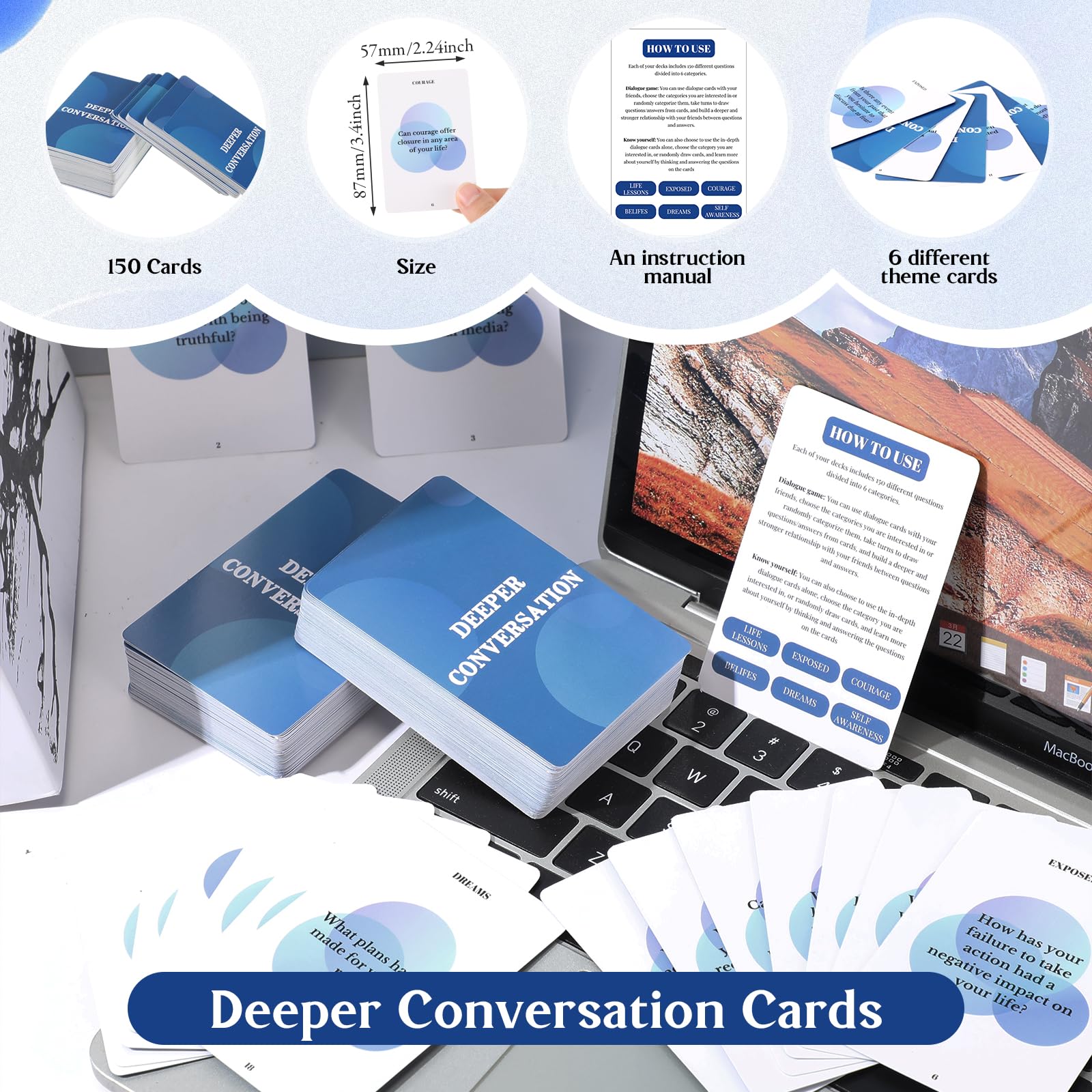 Snapklik.com : Poen Conversation Cards Games Deeper Talk Deck ...