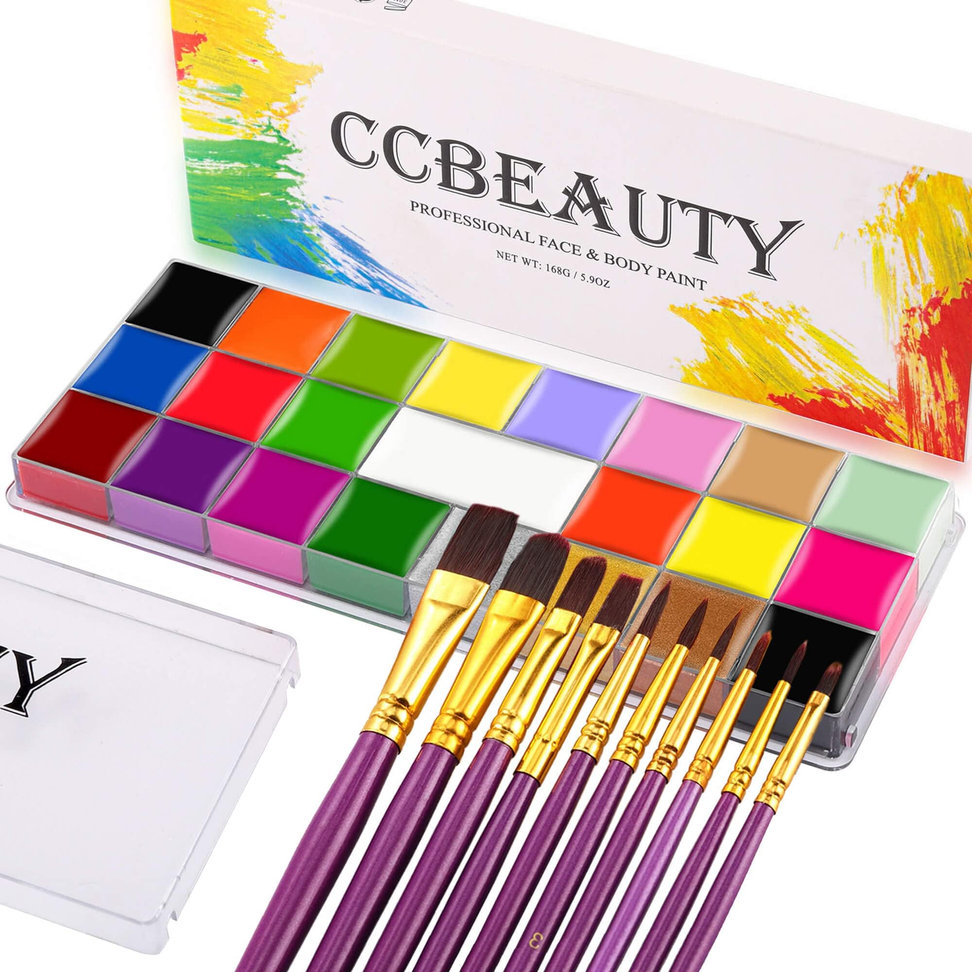 Amazon.com: CCbeauty 22 Colors Face Paint Palette,Oil Based Face ...