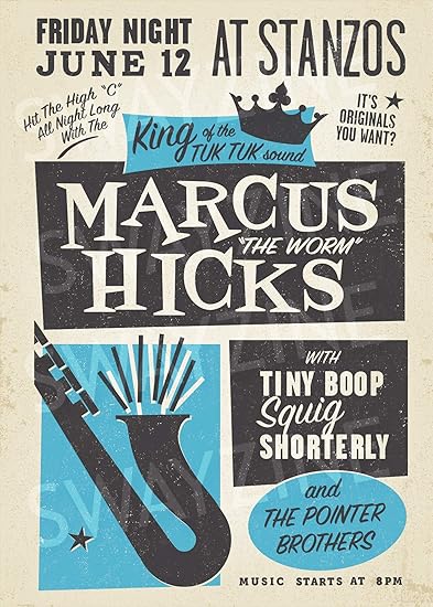 Amazon.com: Marcus 'the worm' Hicks vintage jazz poster - I Think You ...
