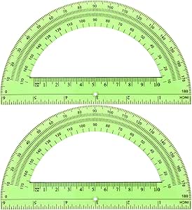 Amazon.com : EBOOT Plastic Protractor Math Protractors 180 Degrees, 6 ...