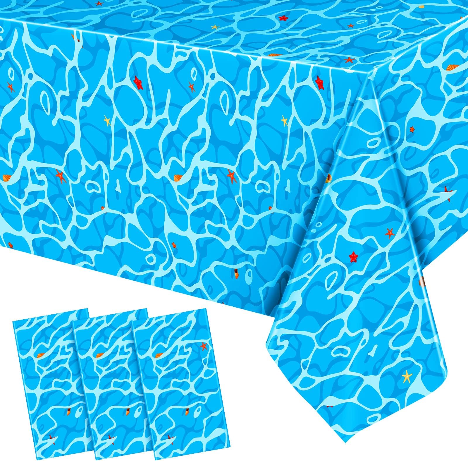 Amazon.com: MANMANTAO 10Pcs Ocean Waves Plastic Tablecloth 54 x 108 ...