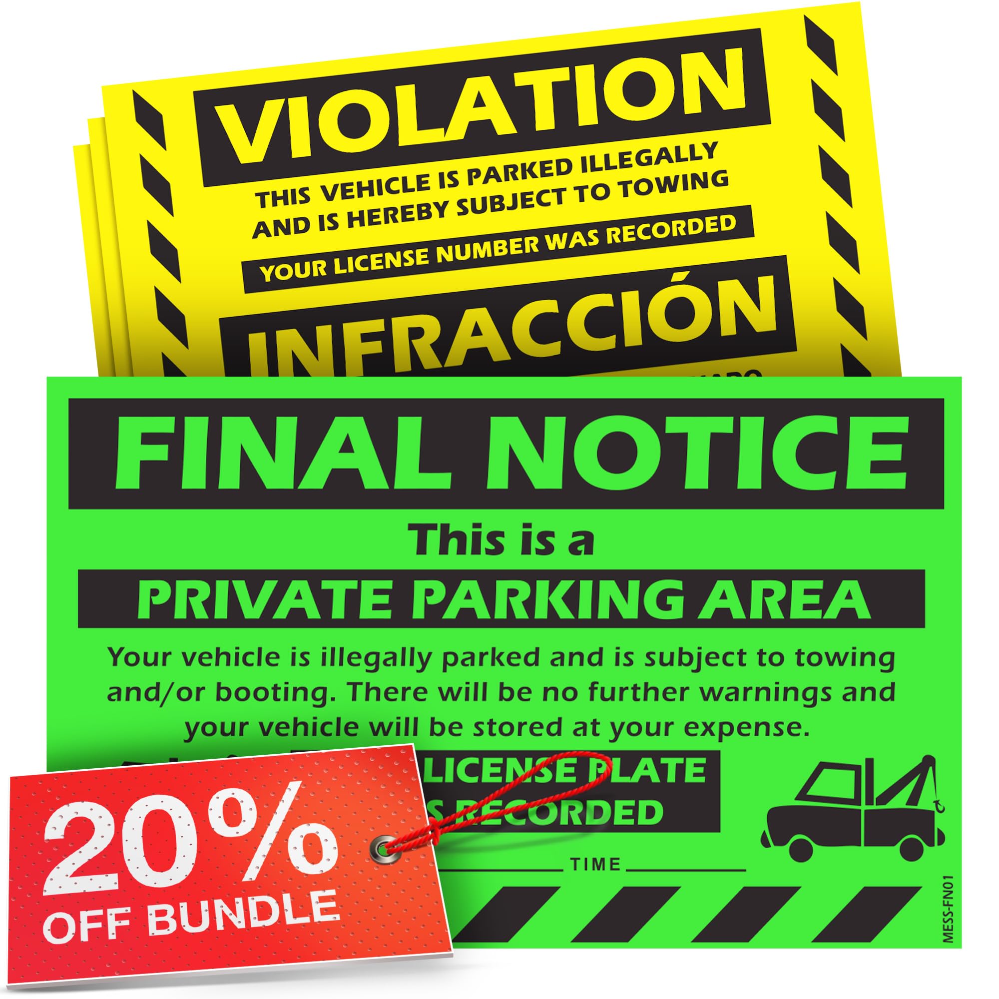Amazon.com : 200 Parking Violation Stickers Hard to Remove - Parking ...