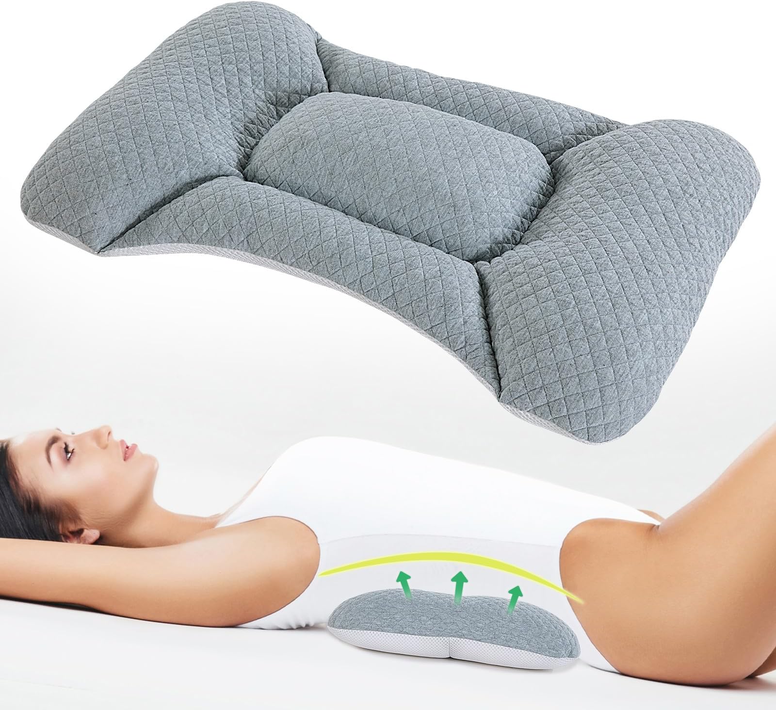 Amazon.com: BALAPET Adjustable Lumbar Support Pillow for Bed, Shredded ...