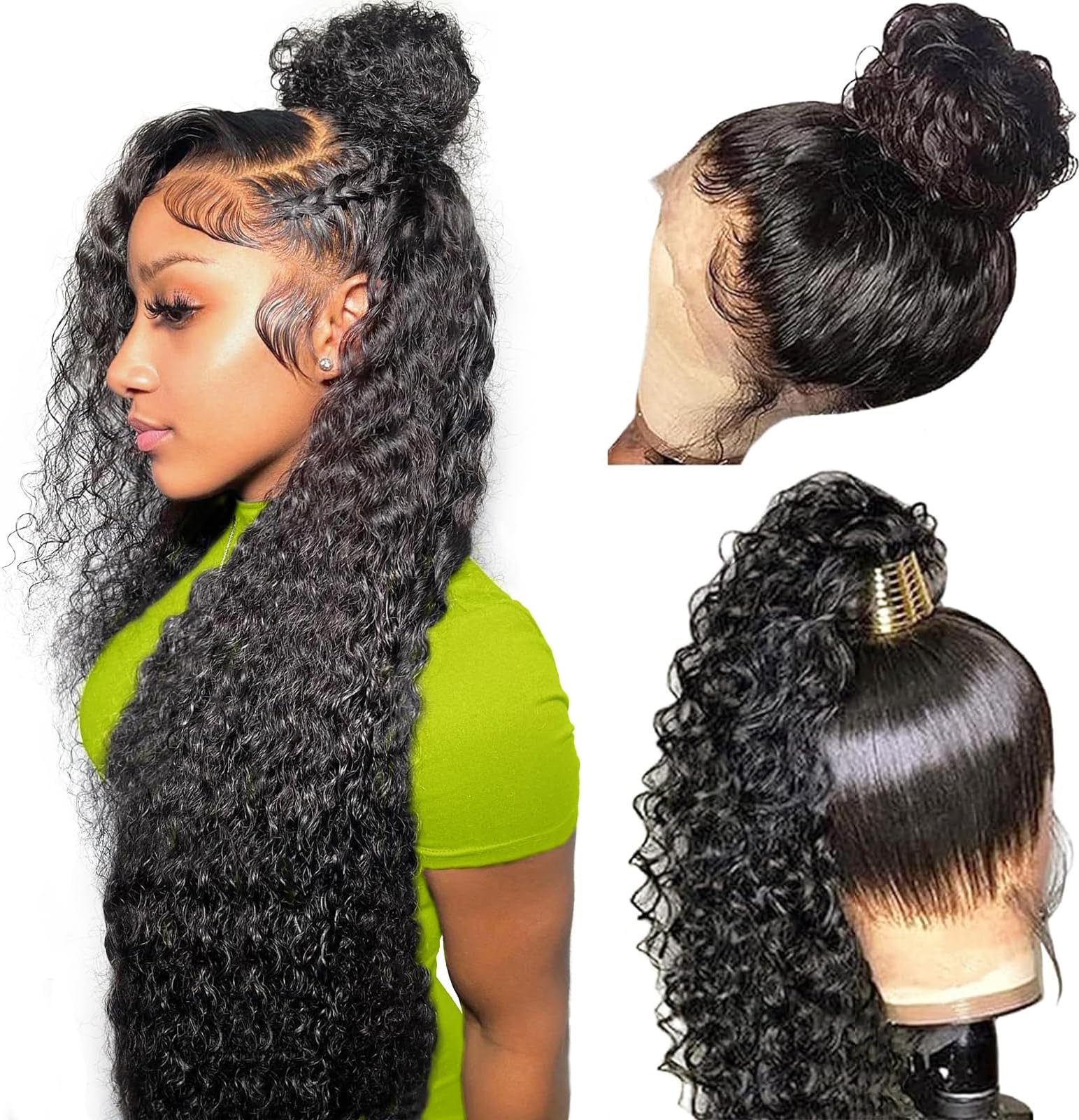 Amazon.com : Wonder Girl 360 Lace Front Wigs Human Hair Pre Plucked ...