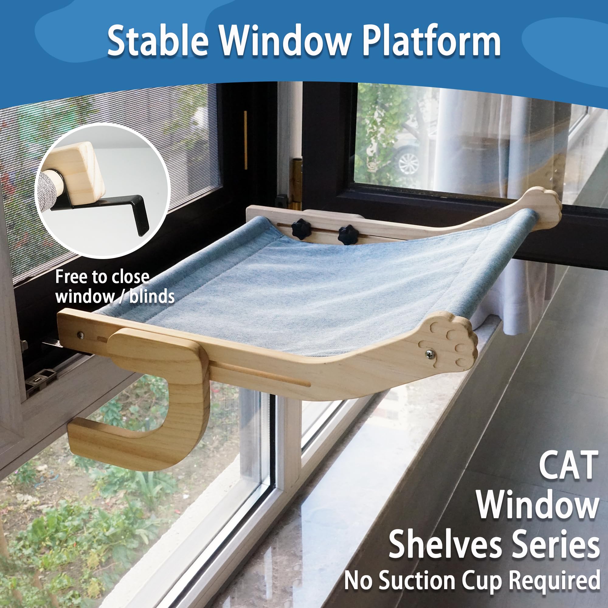 PETKARAY Cat Window Perch, Window Sill Cat Hammock, Indoor Cat Window ...