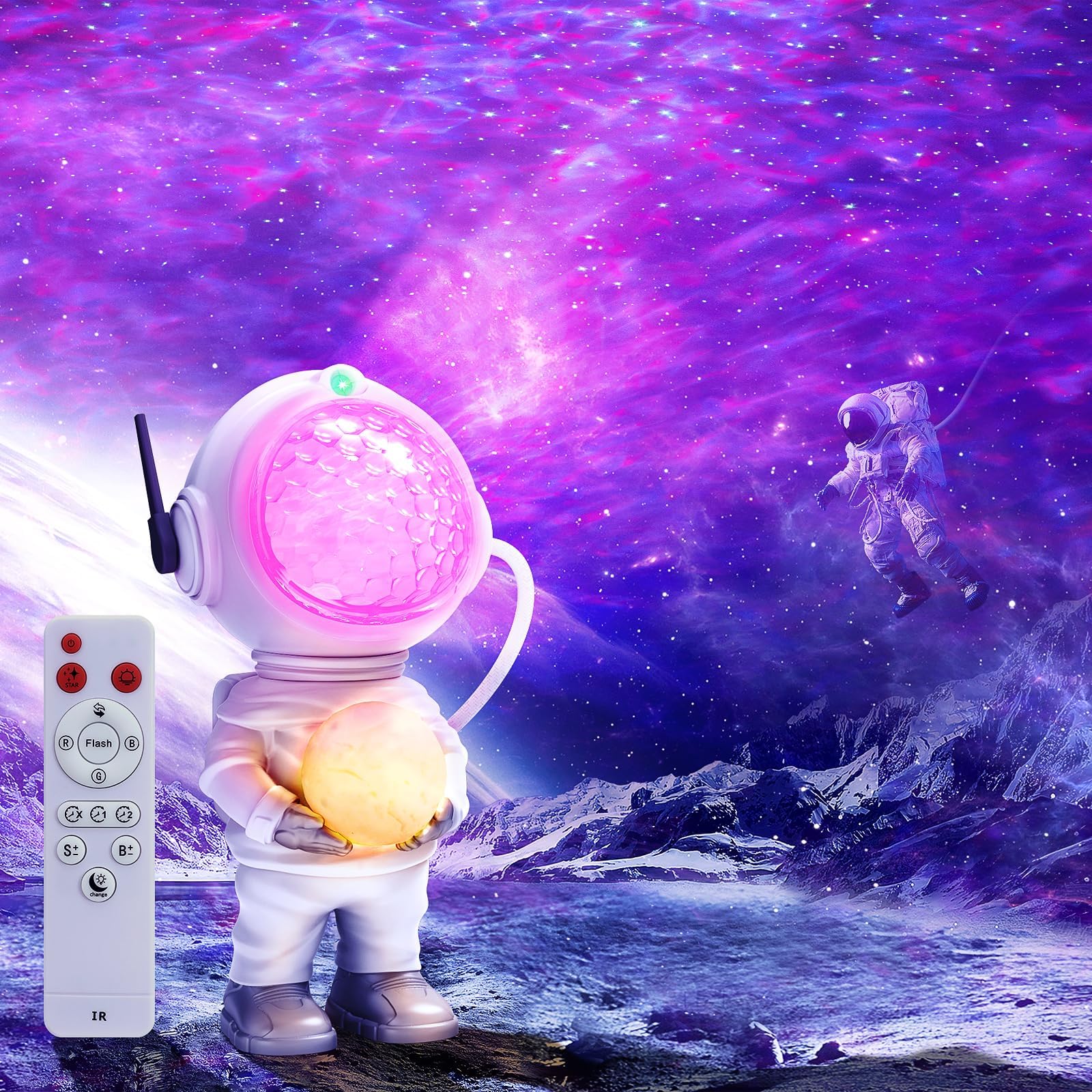 Astronaut Galaxy Star Projector, Starry Night Light, 360° Adjustable ...