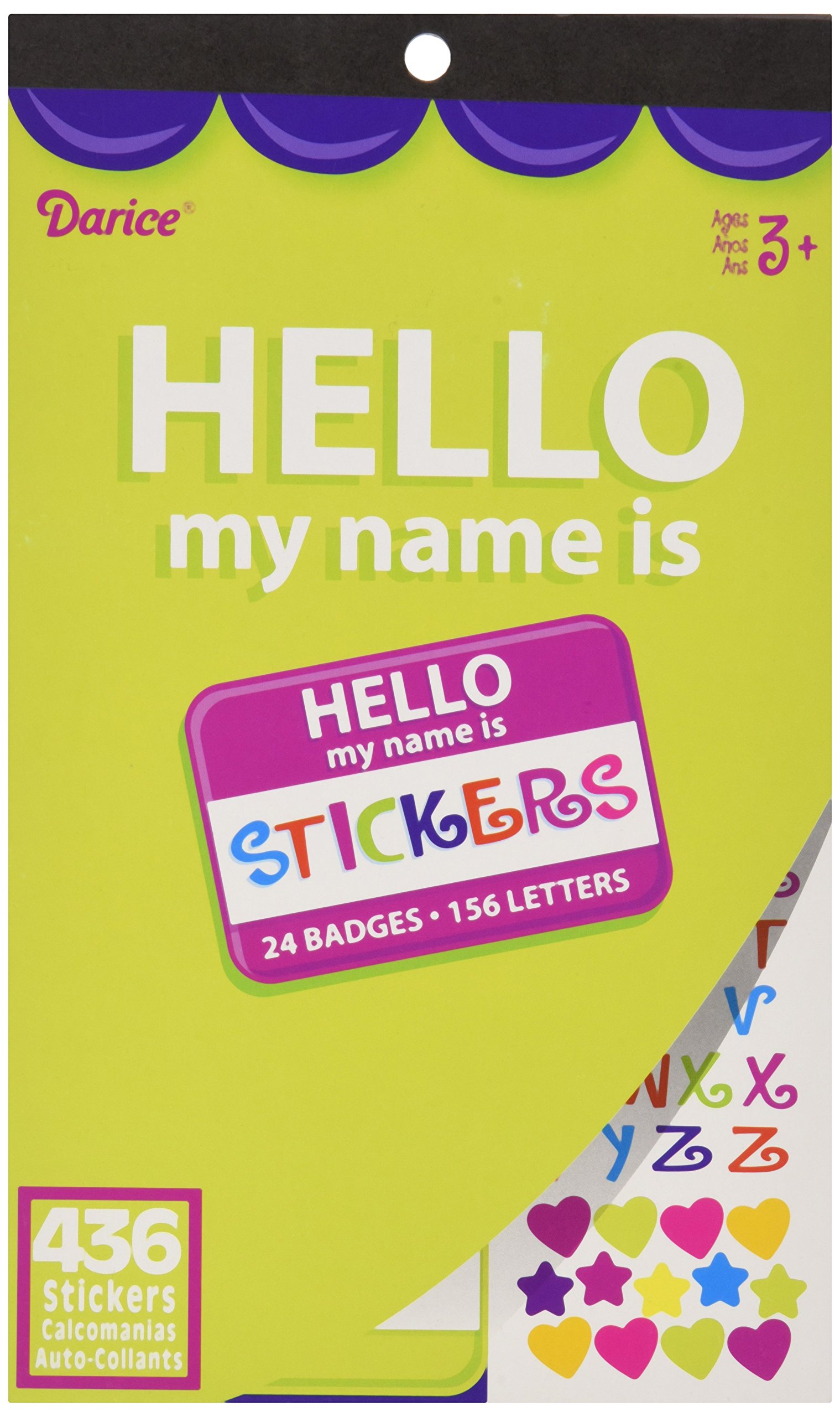 Amazon.com: Darice 106-15840 Sticker Book Hello My Name is Badge and ...