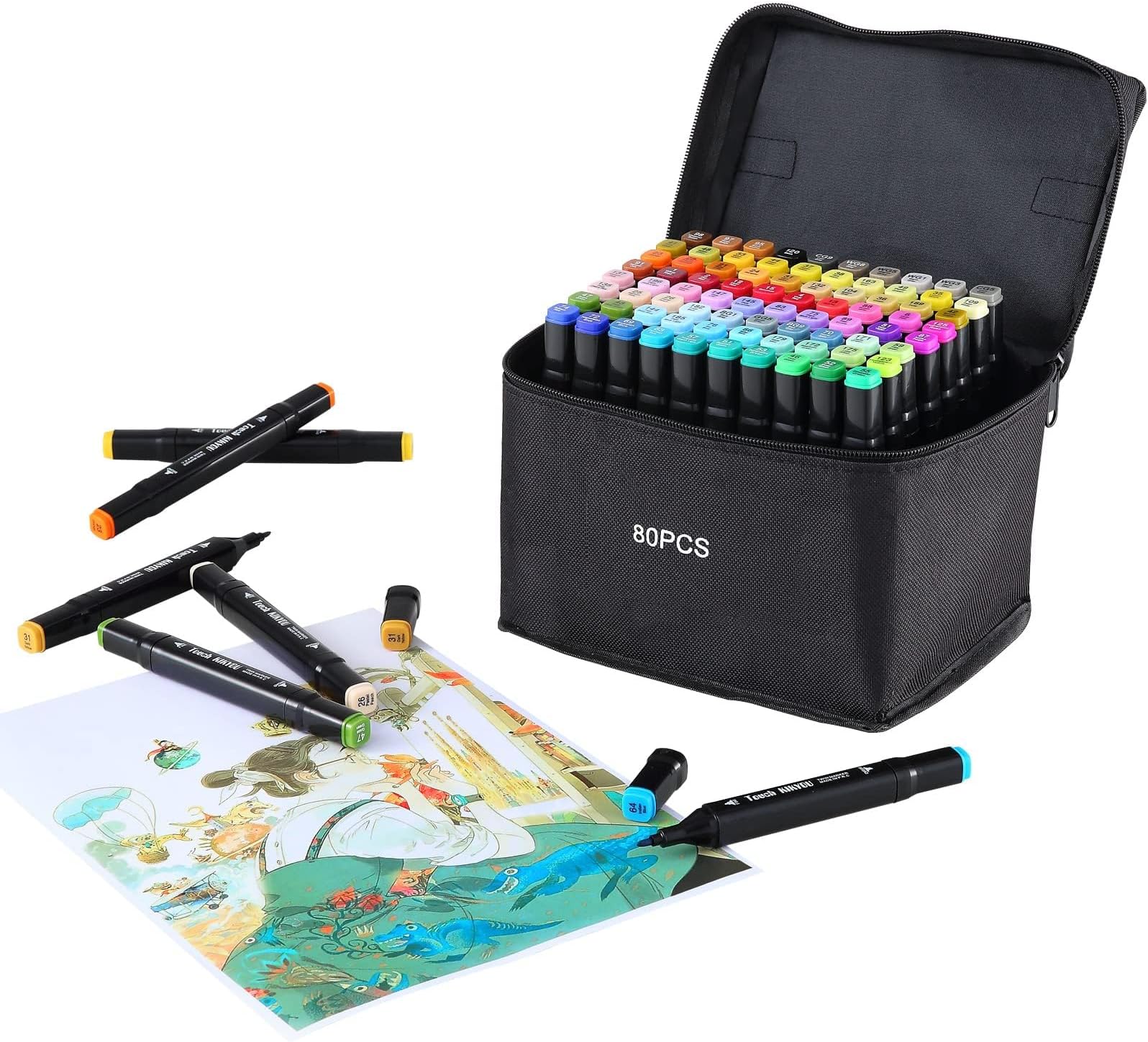 SOSINYA 80 Couleurs Feutre A Alcool, Feutre Alcool Double Pointe ...