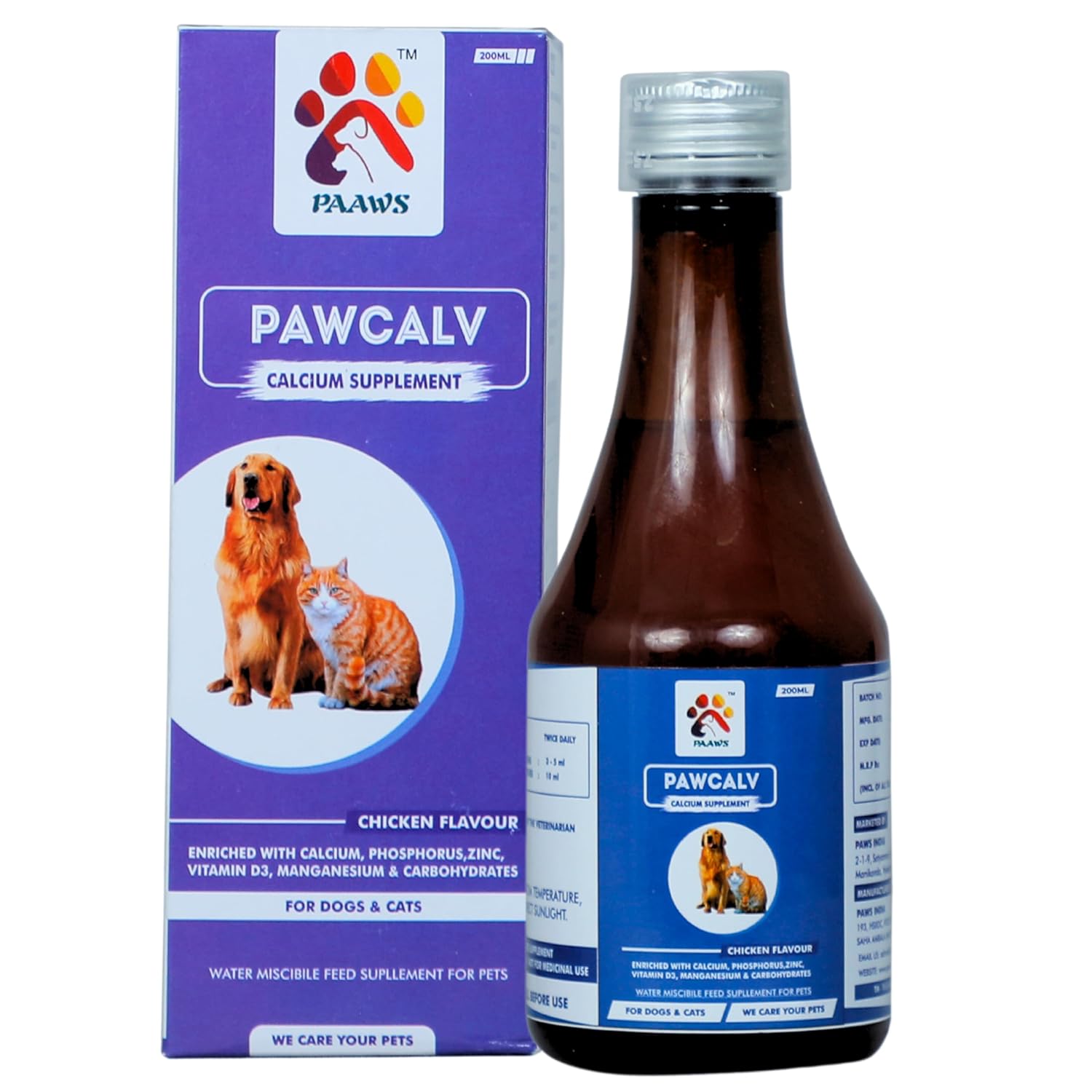 Buy PAAWS Pawcalv Syrup for Dogs Stronger Bones, Teeth & Growth in Pet ...