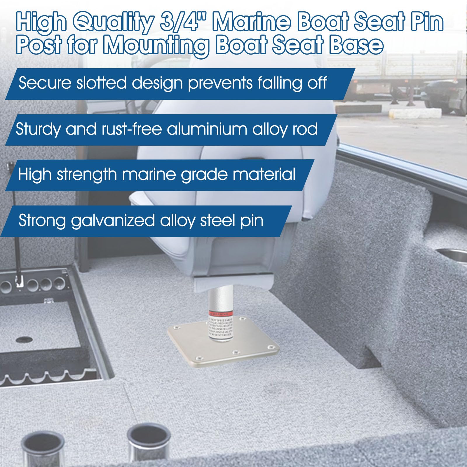 Snapklik.com : 3/4" Boat Seat Pin Post Boat Seat Pedestal Base Post For ...