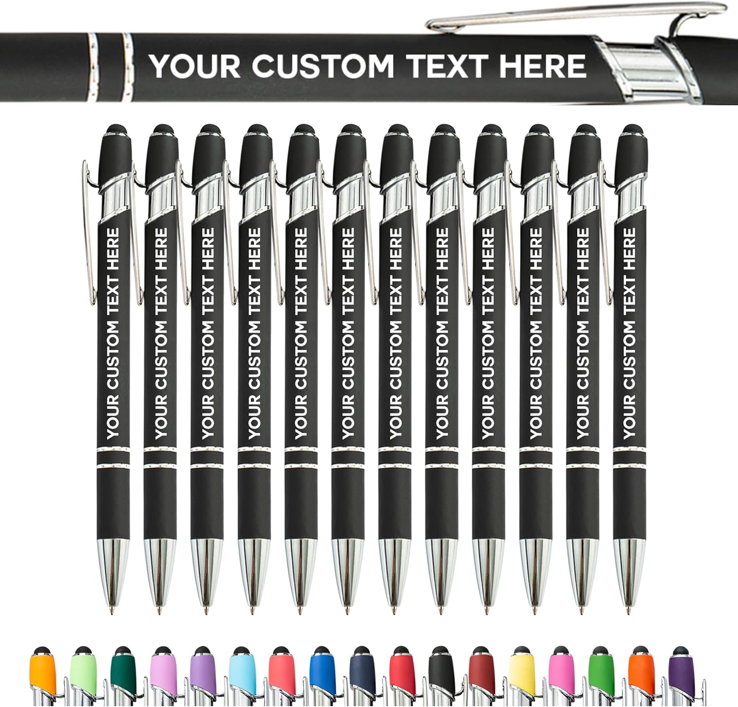 Yingya Personalized Pens with Stylus Tip Ballpoint Pens engraved name ...