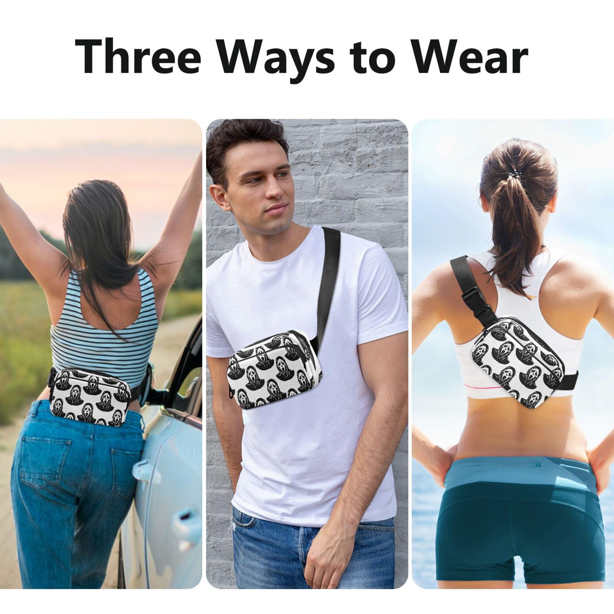 Snapklik.com : Fanny Packs For Women Halloween Ghost Devil Print Men ...