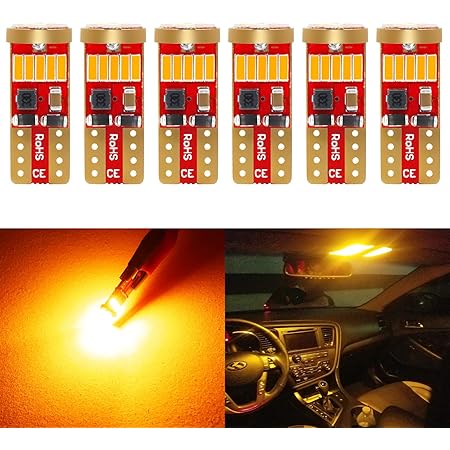 Amazon.com: PHINLION 194 Amber Yellow Miniature LED Bulbs Super Bright ...