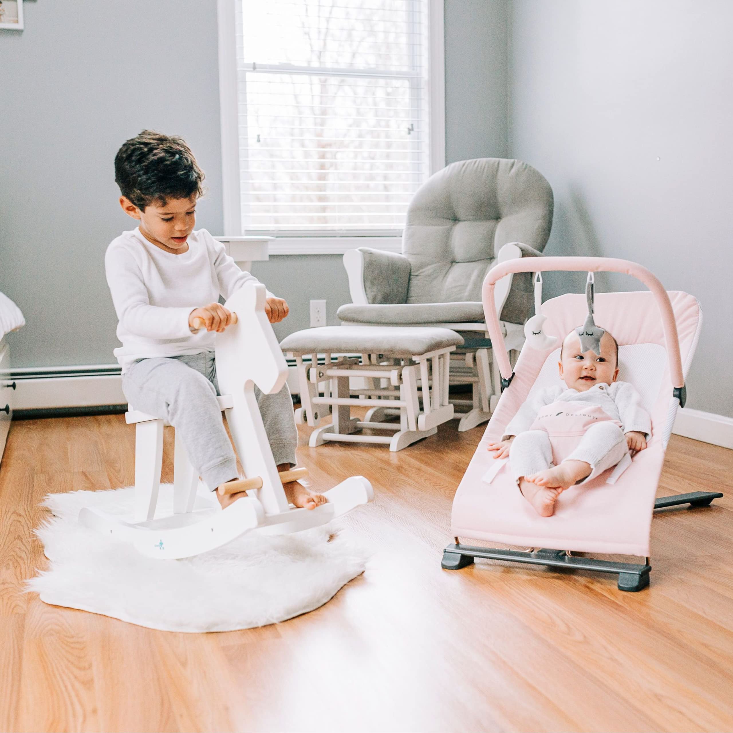 Snapklik.com : Alpine Deluxe Portable Bouncer Infant 0 6 Months Peony Pink