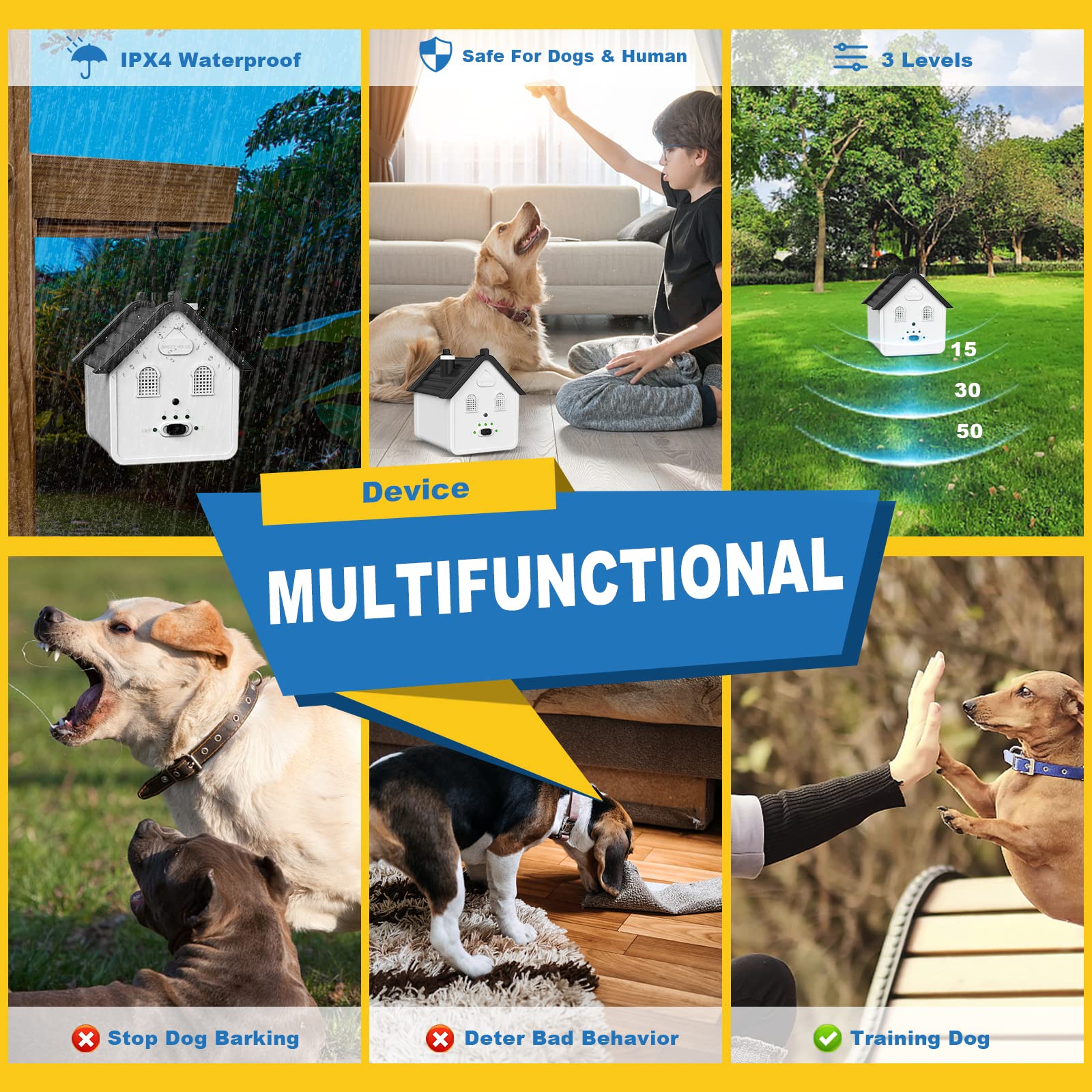 Snapklik.com : Anti Barking Device, 3 Levels Ultrasonic Dog Barking ...