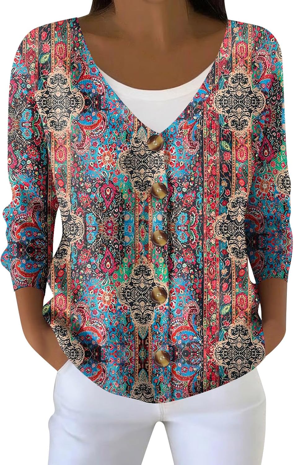 Amazon.com: Cardigan for Women Casual Button Down V Neck Knit Cardigans ...