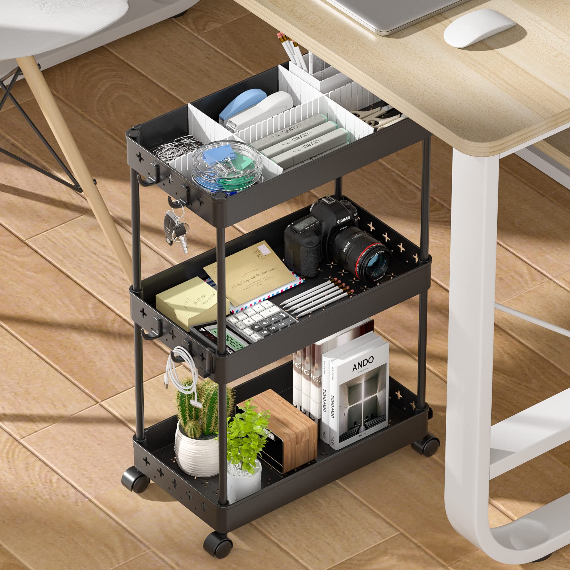 Snapklik.com : KINGRACK 3 Tier Utility Rolling Storage Cart,Mobile ...