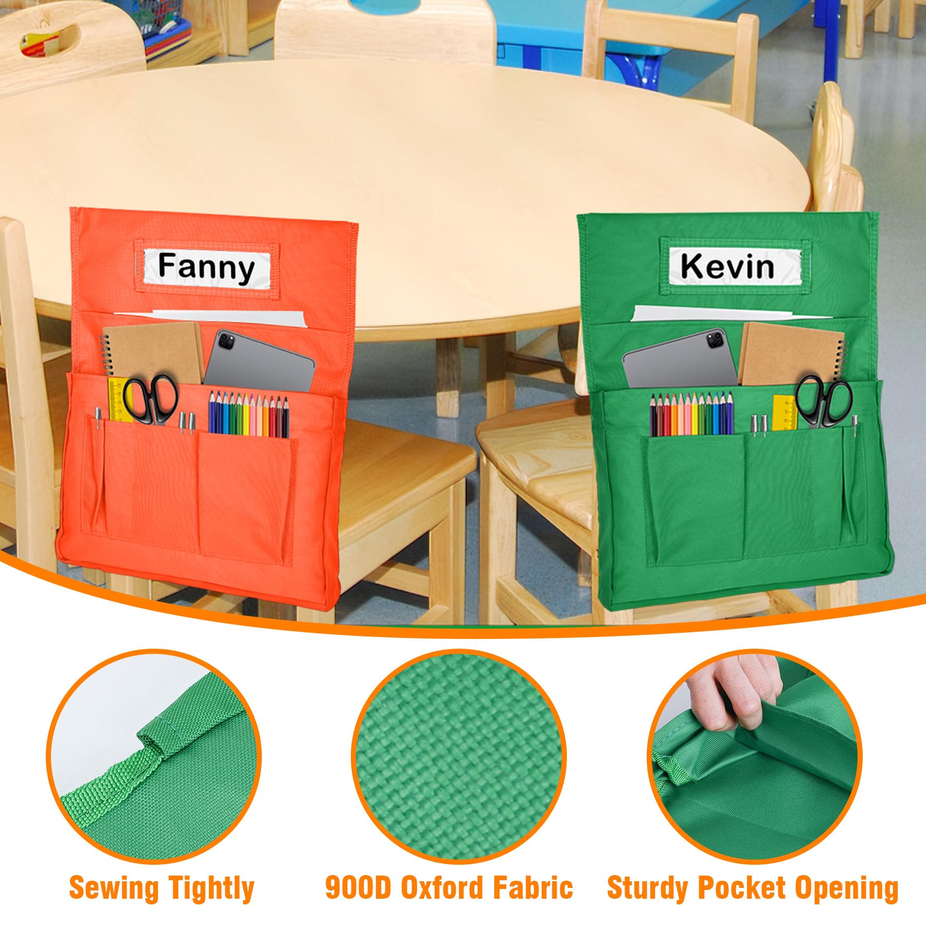 Snapklik.com : 12PCS Chair Pockets For Classrooms, 15.3 X 19.3 Inch ...