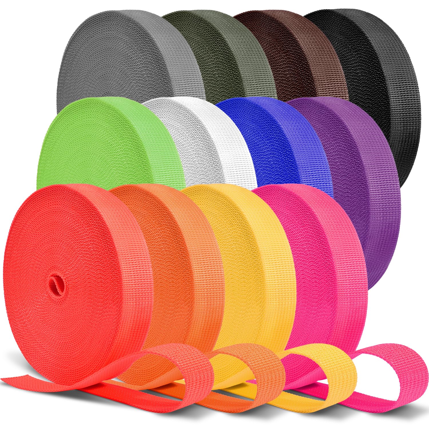 Amazon.com : 60 Yards Nylon Webbing 1" Webbing 12 Rolls Webbing Strap ...