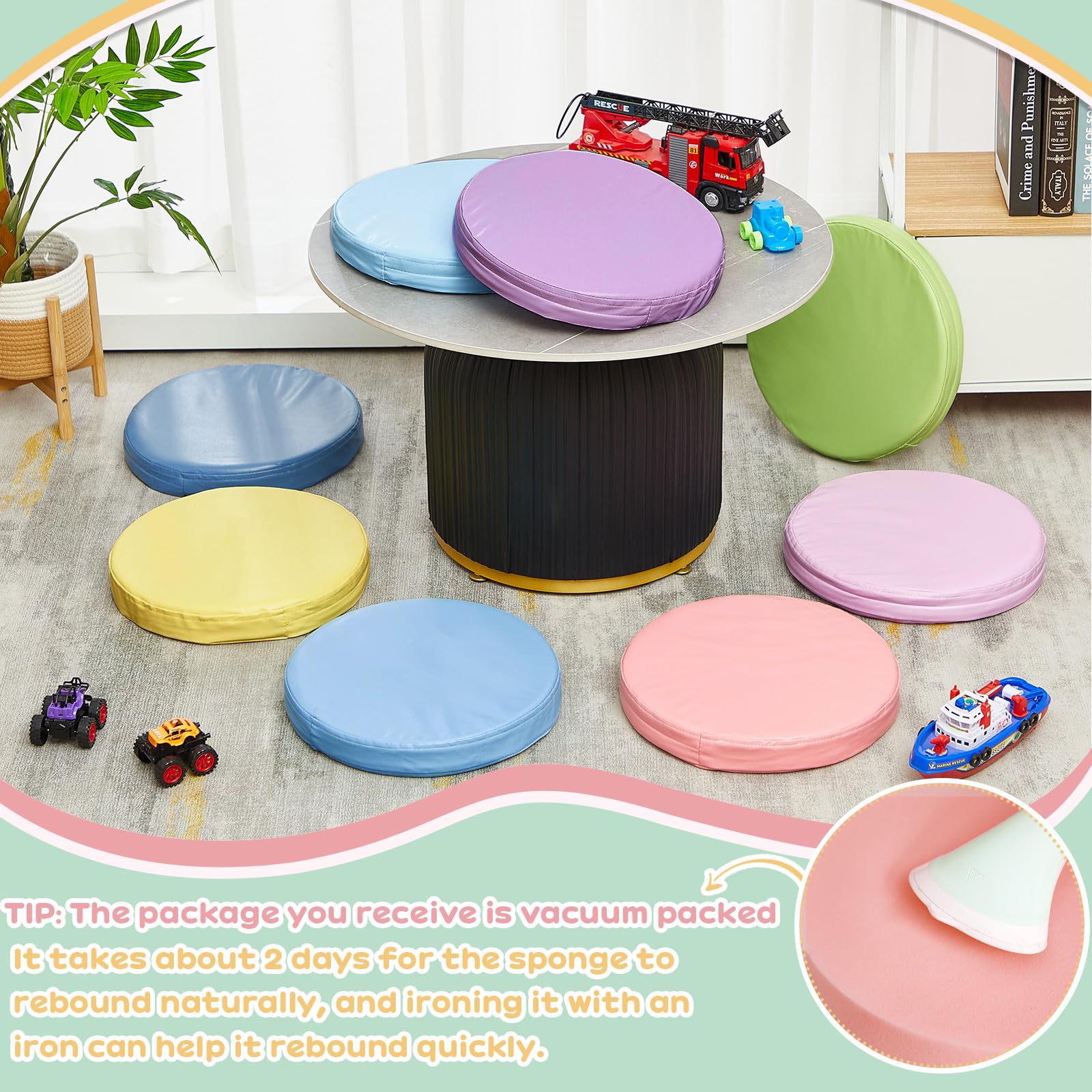 Snapklik.com : 8 Pcs Extra Thick Flexible Seating Floor Cushions ...