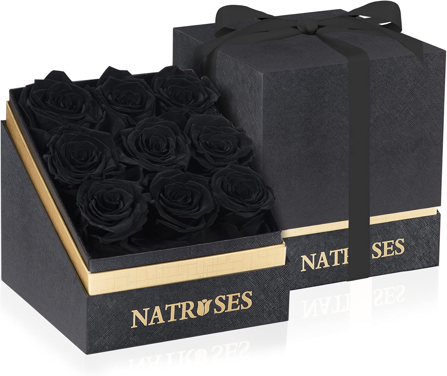 Amazon.com: NATROSES Forever Preserved Roses in a Box, 100% Real Roses ...