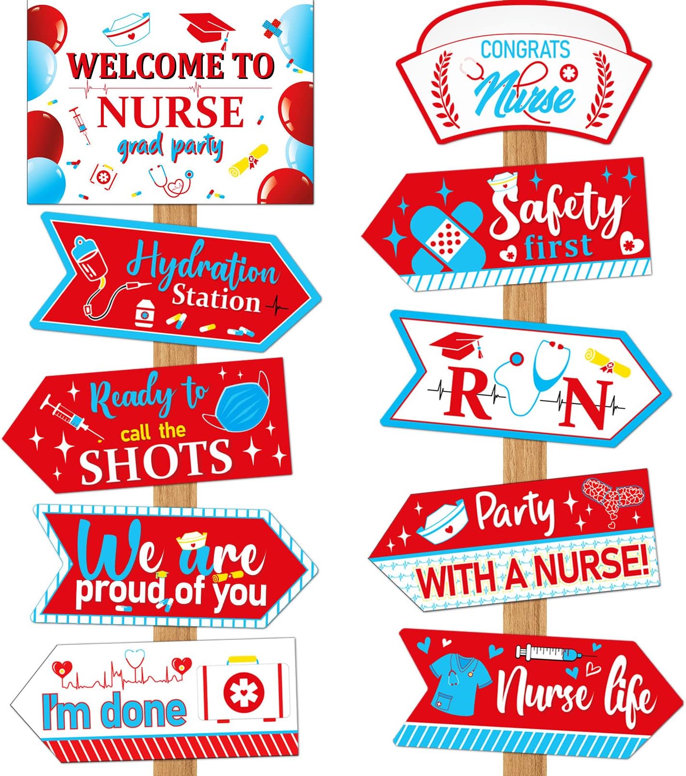 Amazon.com: CPTBAG Dentist Doctor Photo Booth Props Nurse Graduation ...