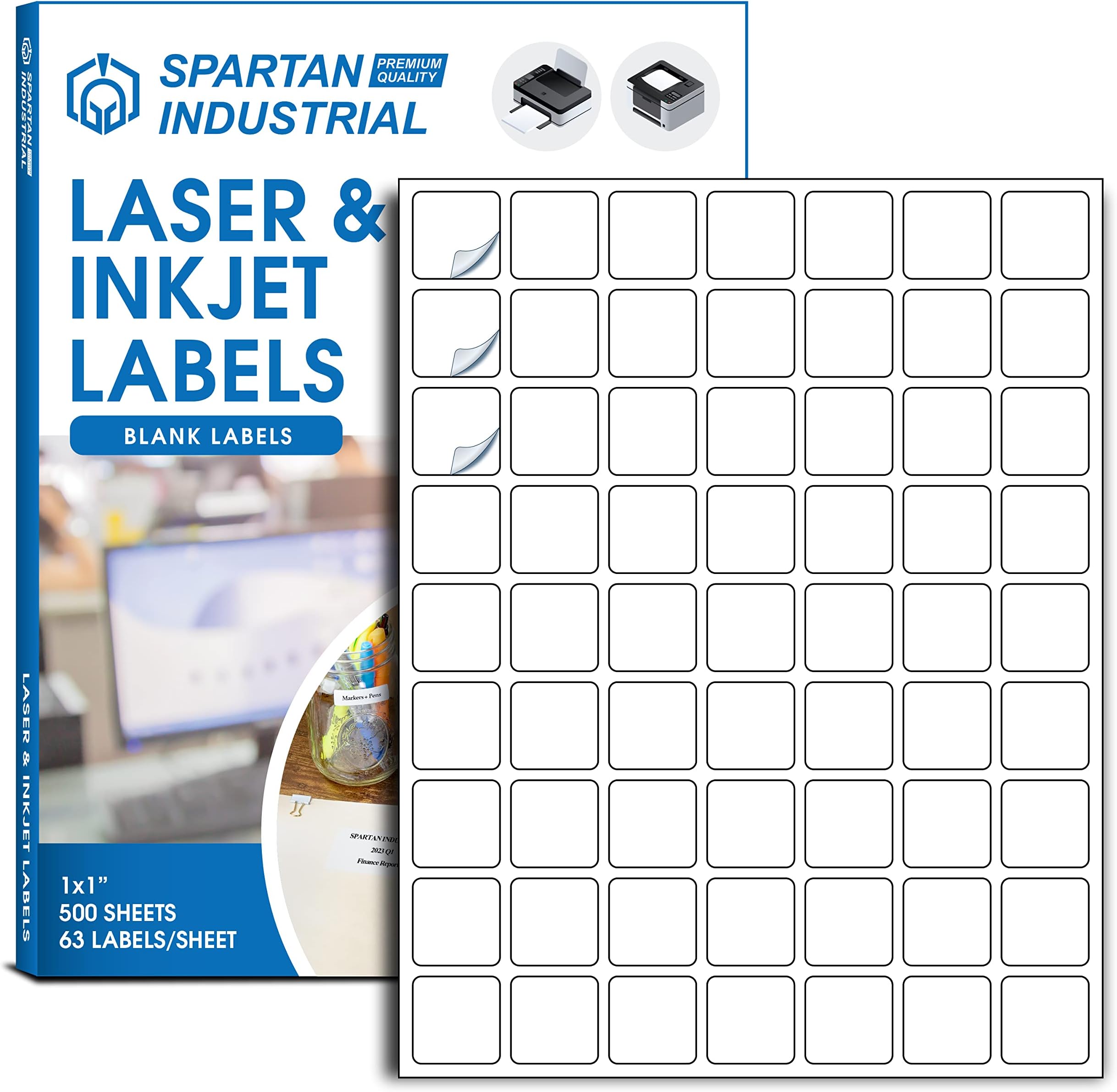 Amazon.com : Spartan Industrial Printable Square Laser Inkjet Labels ...