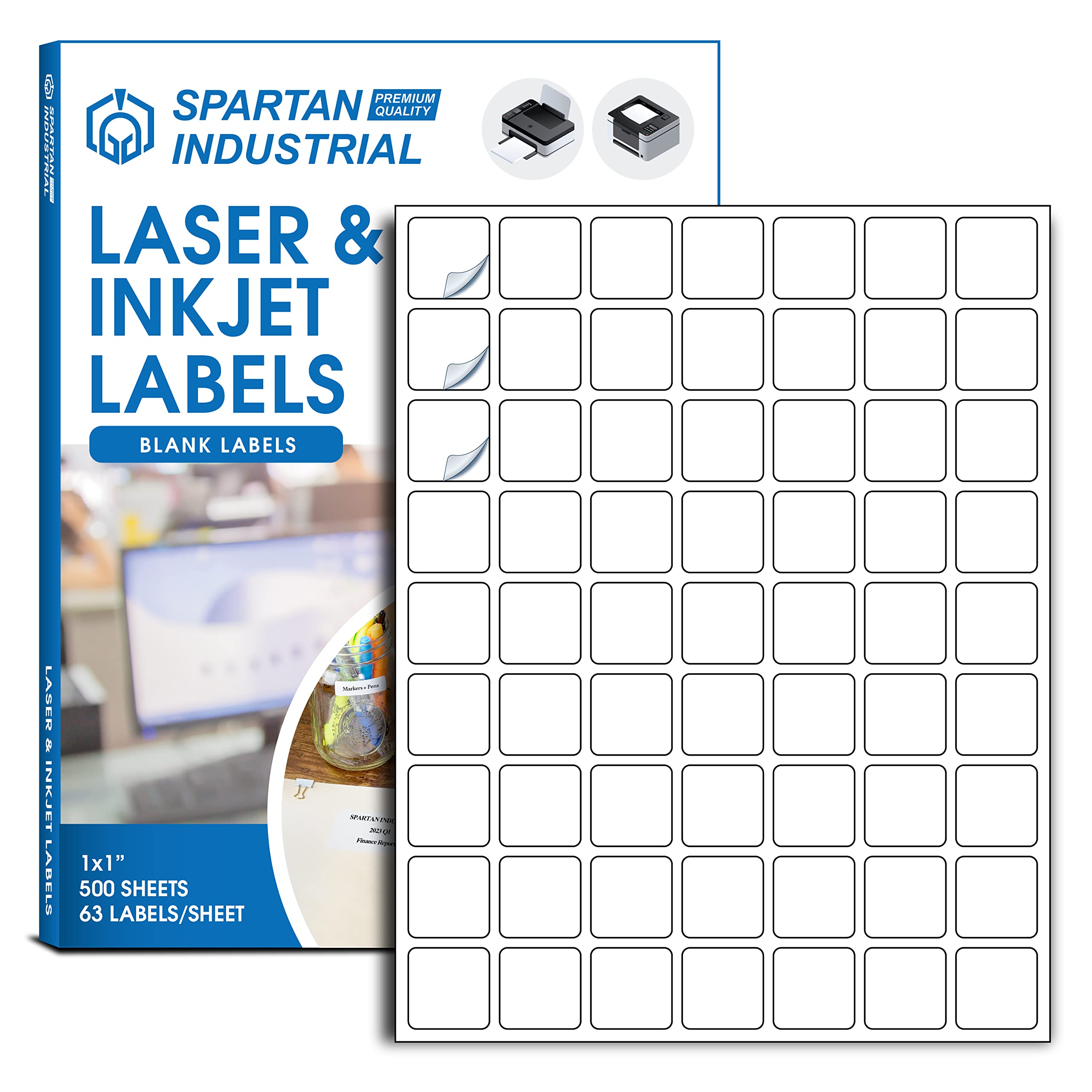 Amazon.com : Spartan Industrial Printable Square Laser Inkjet Labels ...