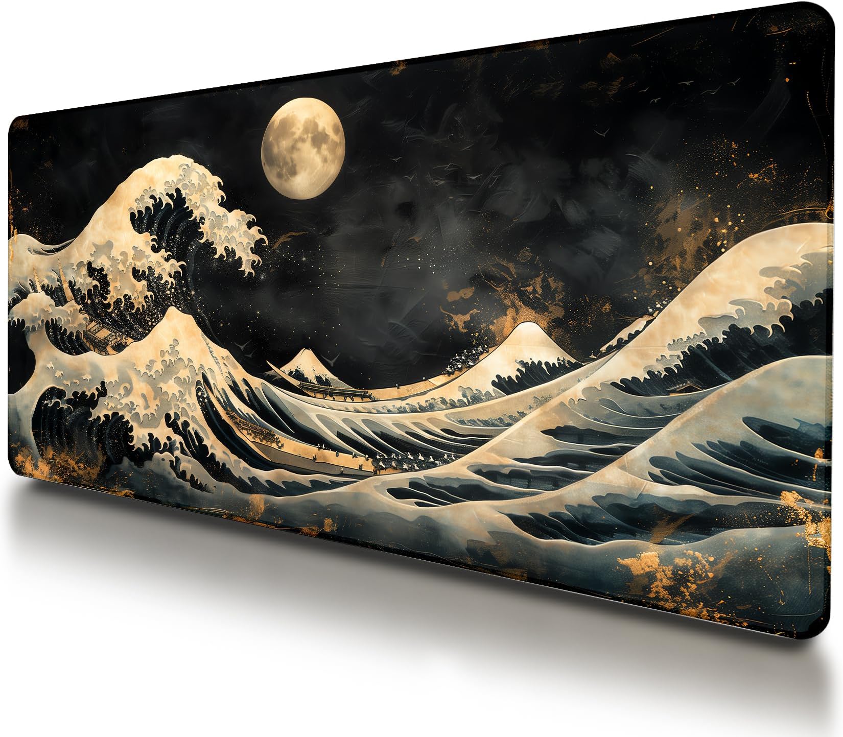 Amazon.com: Brecoy Japanese Sea Wave Large Mouse Pad, Anime Black ...