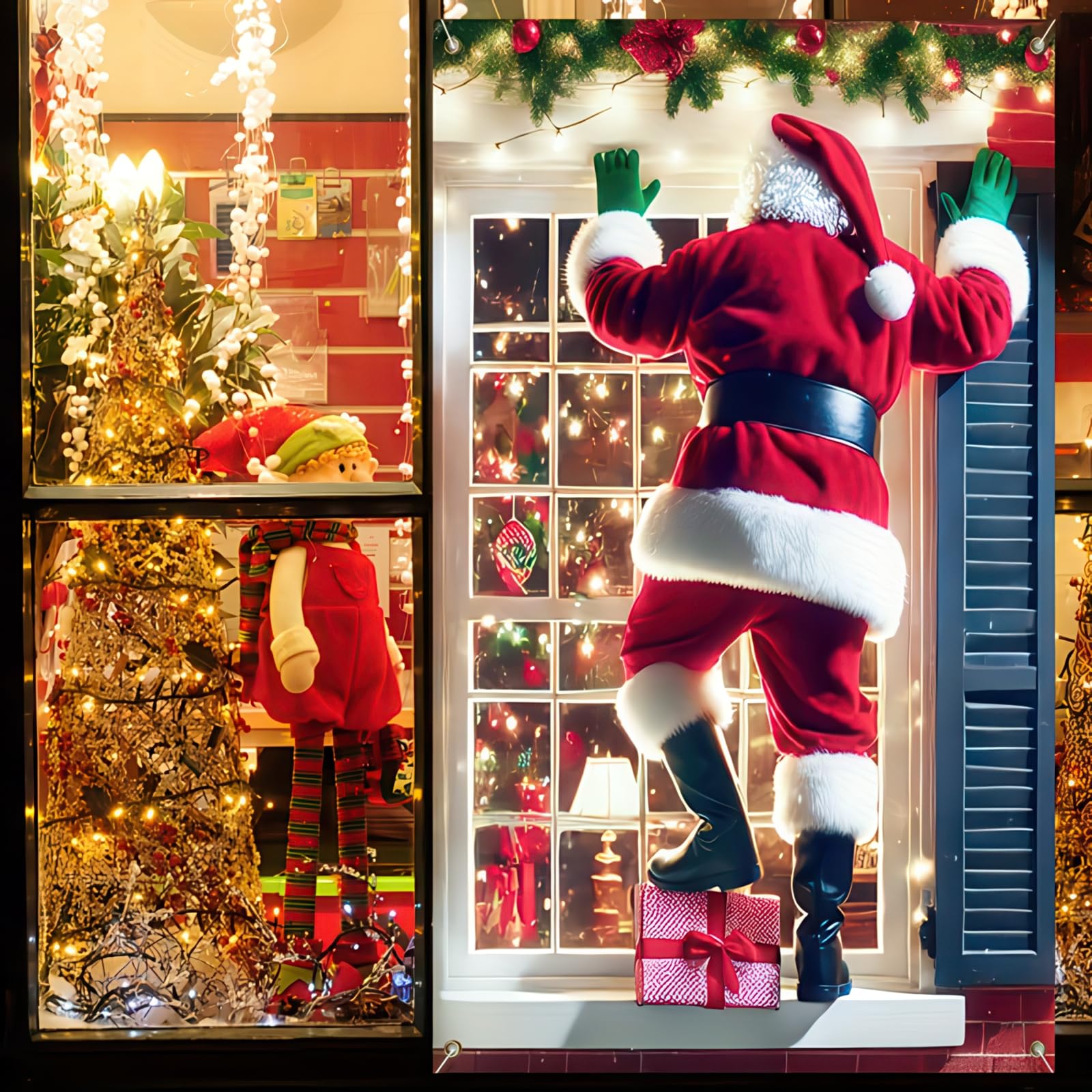 Amazon.com: BlissYard Merry Christmas Window Decoration Santa Claus ...