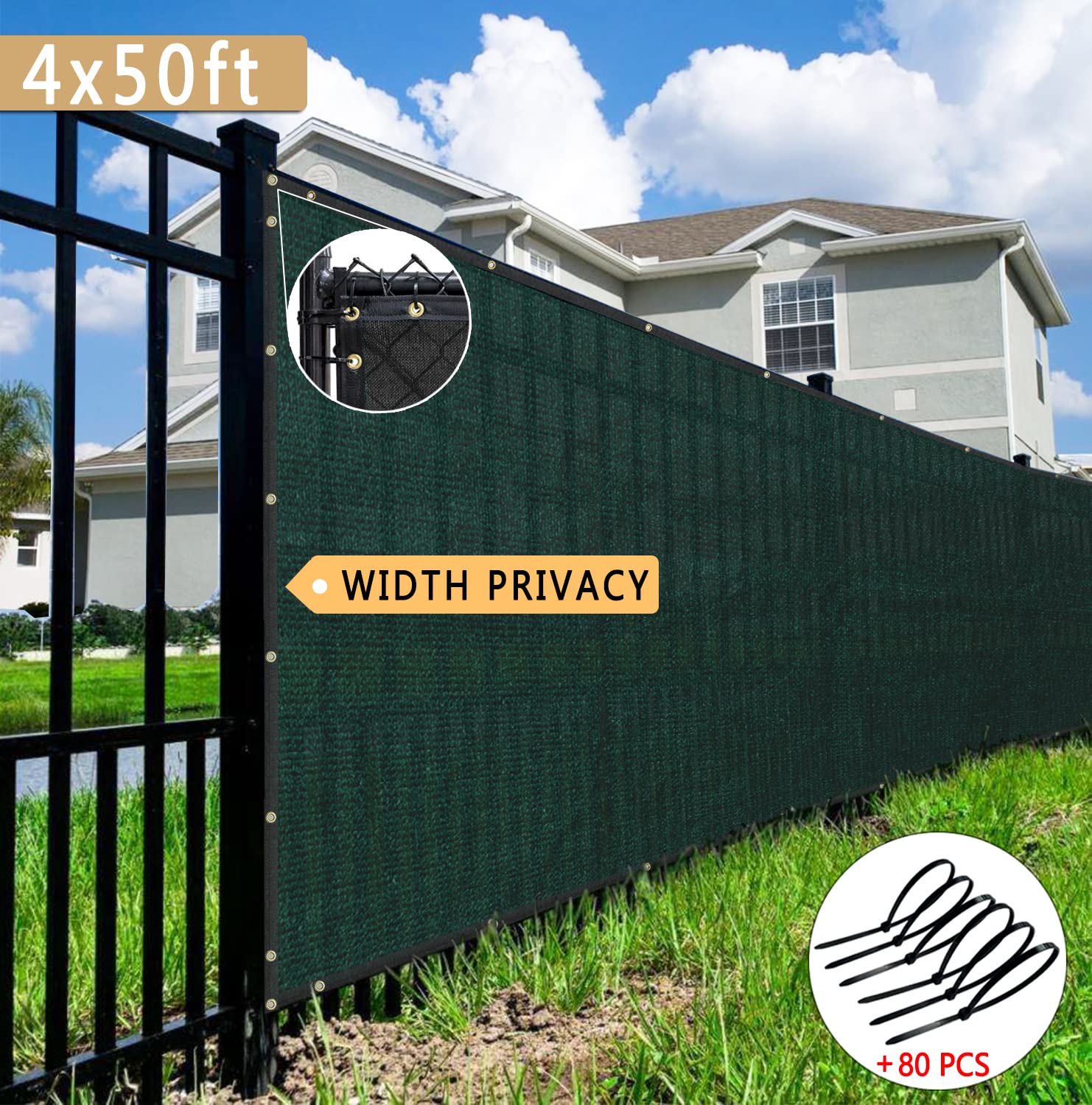 Snapklik.com : Privacy Fence Screen 4ft X 50ft Green Heavy Duty ...
