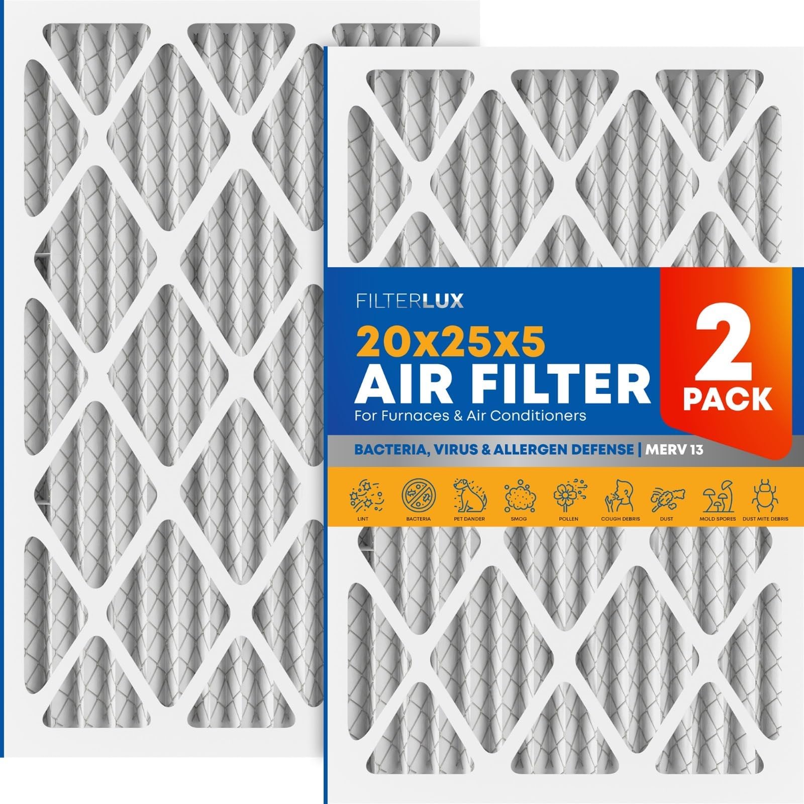 Lennox 19L17-20" x 25" x 5" Healthy Climate HCF20-13 Air Filter, MERV ...