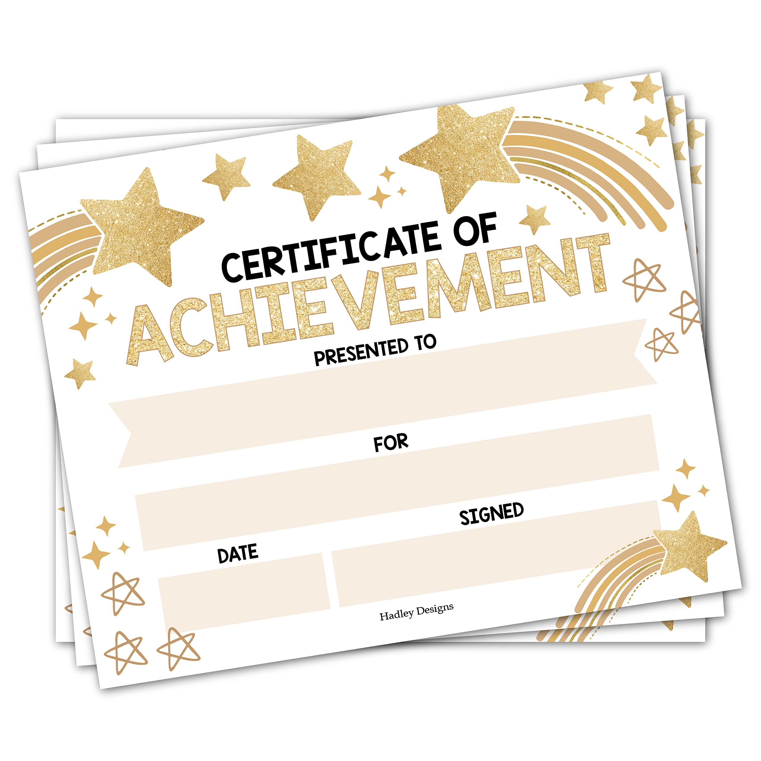 Buy 25 Gold Star Preschool Diploma Kindergarten Certificates for Kids ...