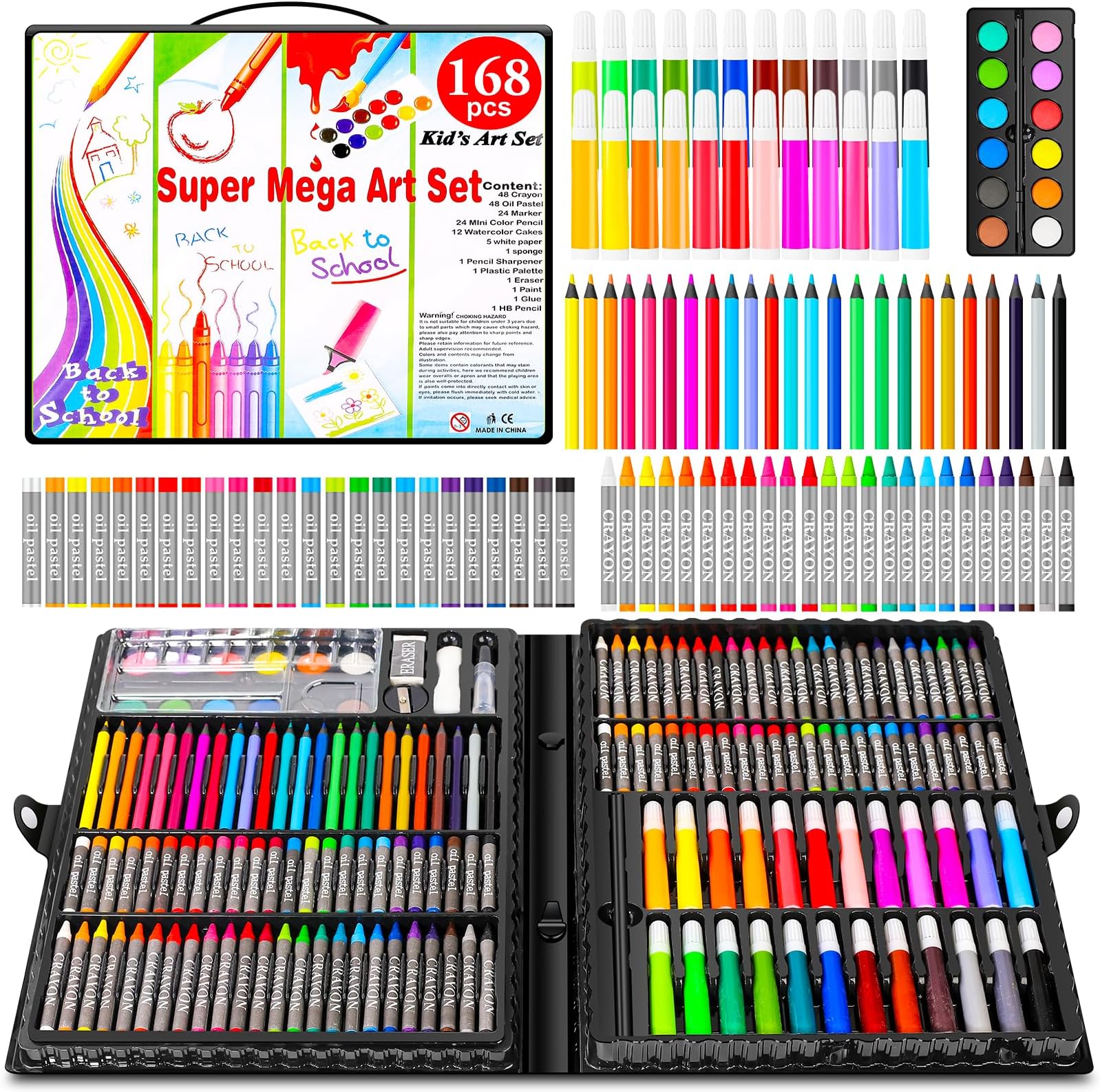 Amazon.com: 168 Piece Art Set,Painting & Drawing Supplies Kit with ...