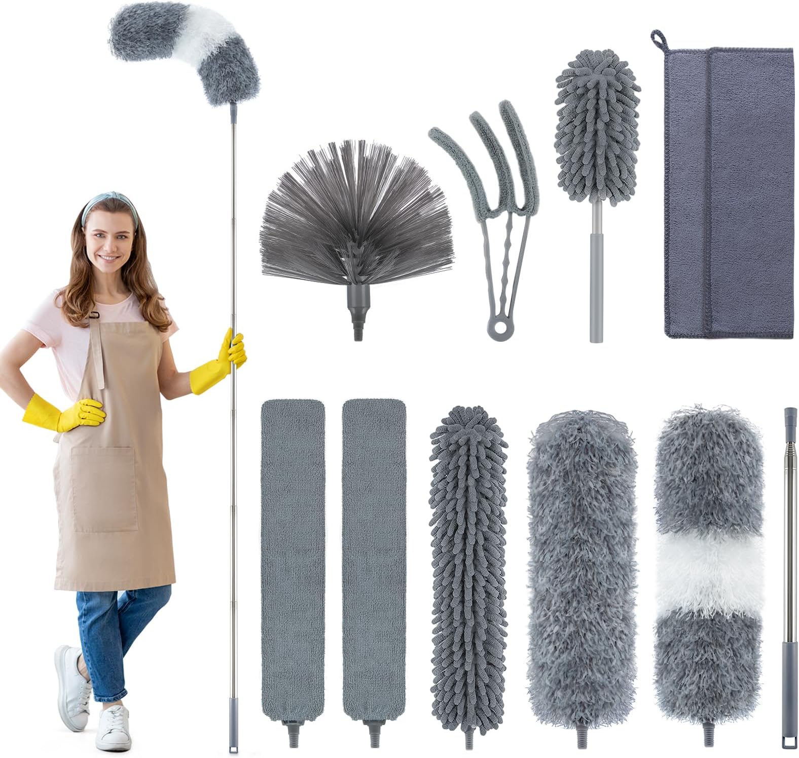 Aqua Laser Eight Piece Super Duster Set Dust Mop Brush Cleaning Set ...